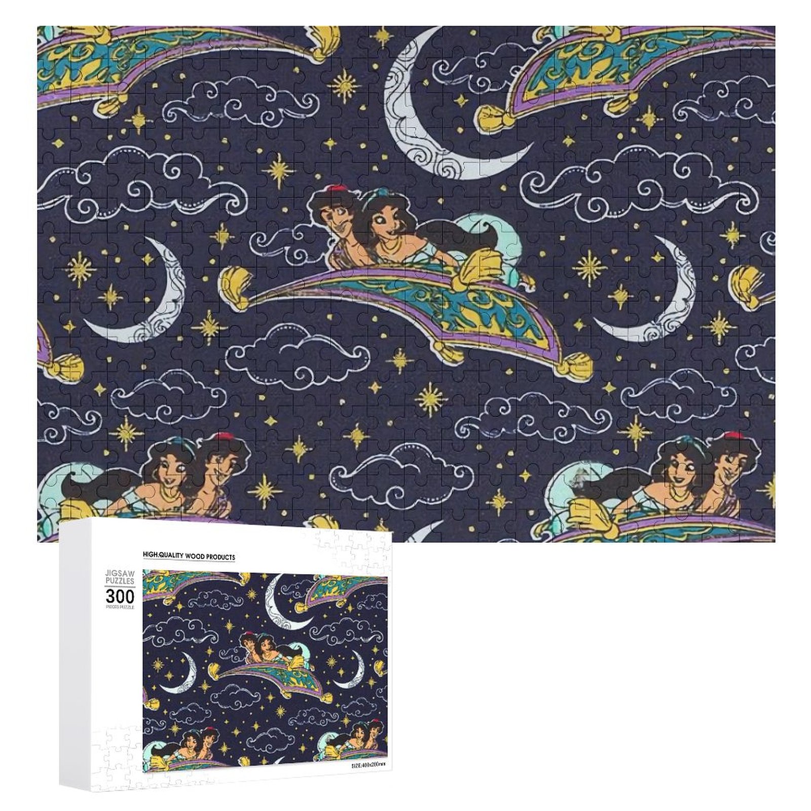 Puzzles for Kids Ages 4-6,Aladdin Jasmine Hair Swirl Puzzles 300 Piece ...