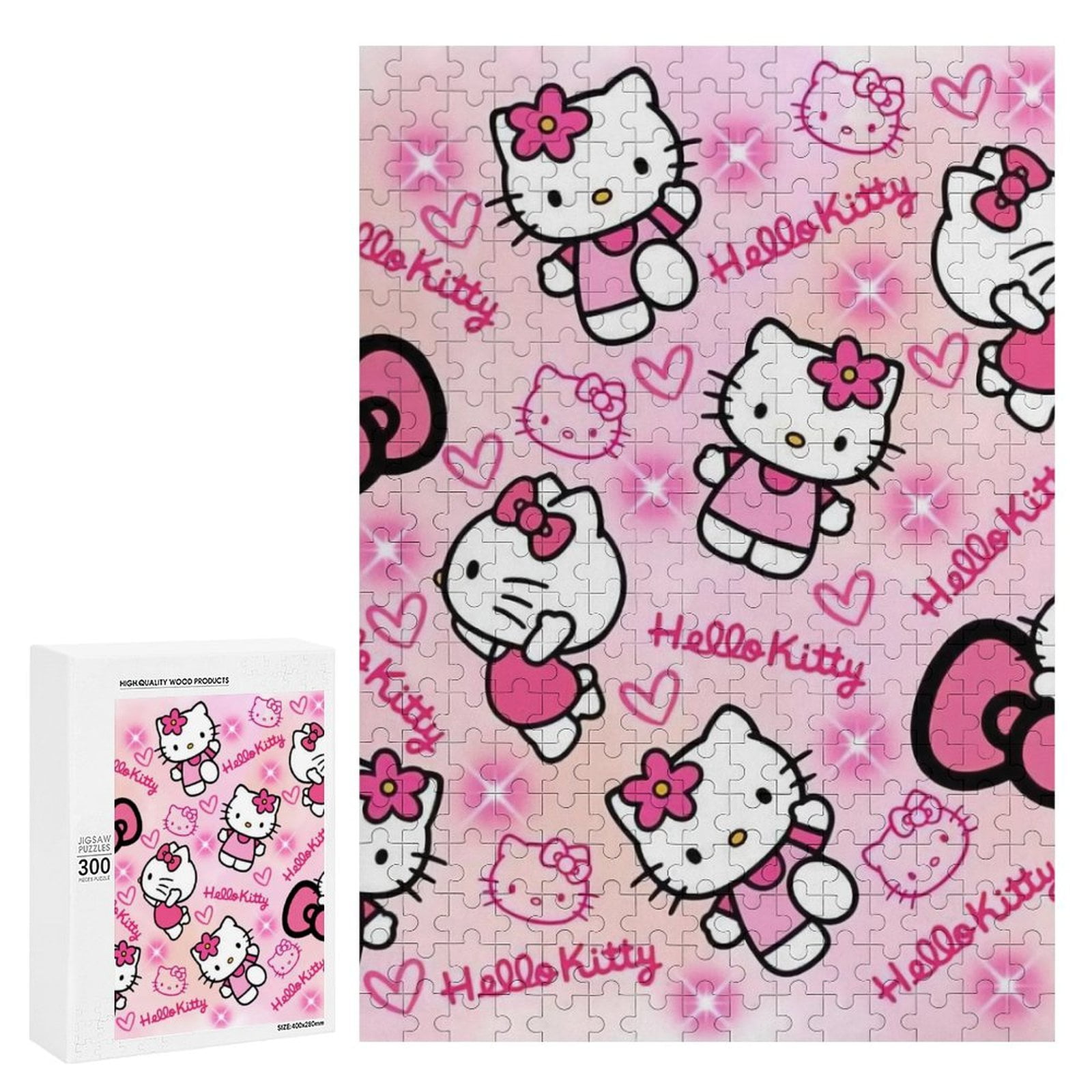 Puzzles for Kids Ages 4-6,Cartoon Hello Kitty Puzzles 300 Piece Puzzles ...