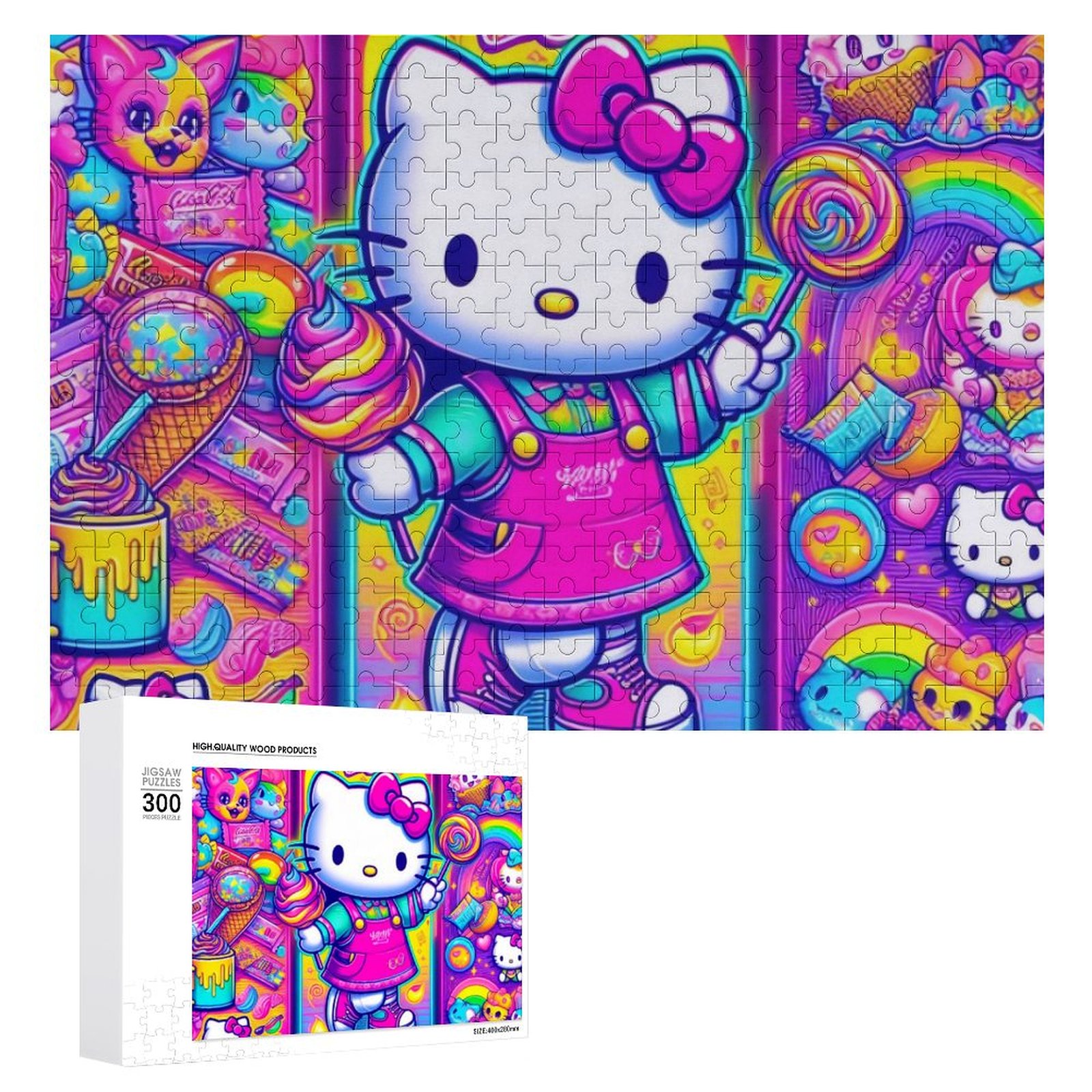 Puzzles for Kids Ages 4-6,Colorful Hello Kitty Puzzles 300 Piece ...