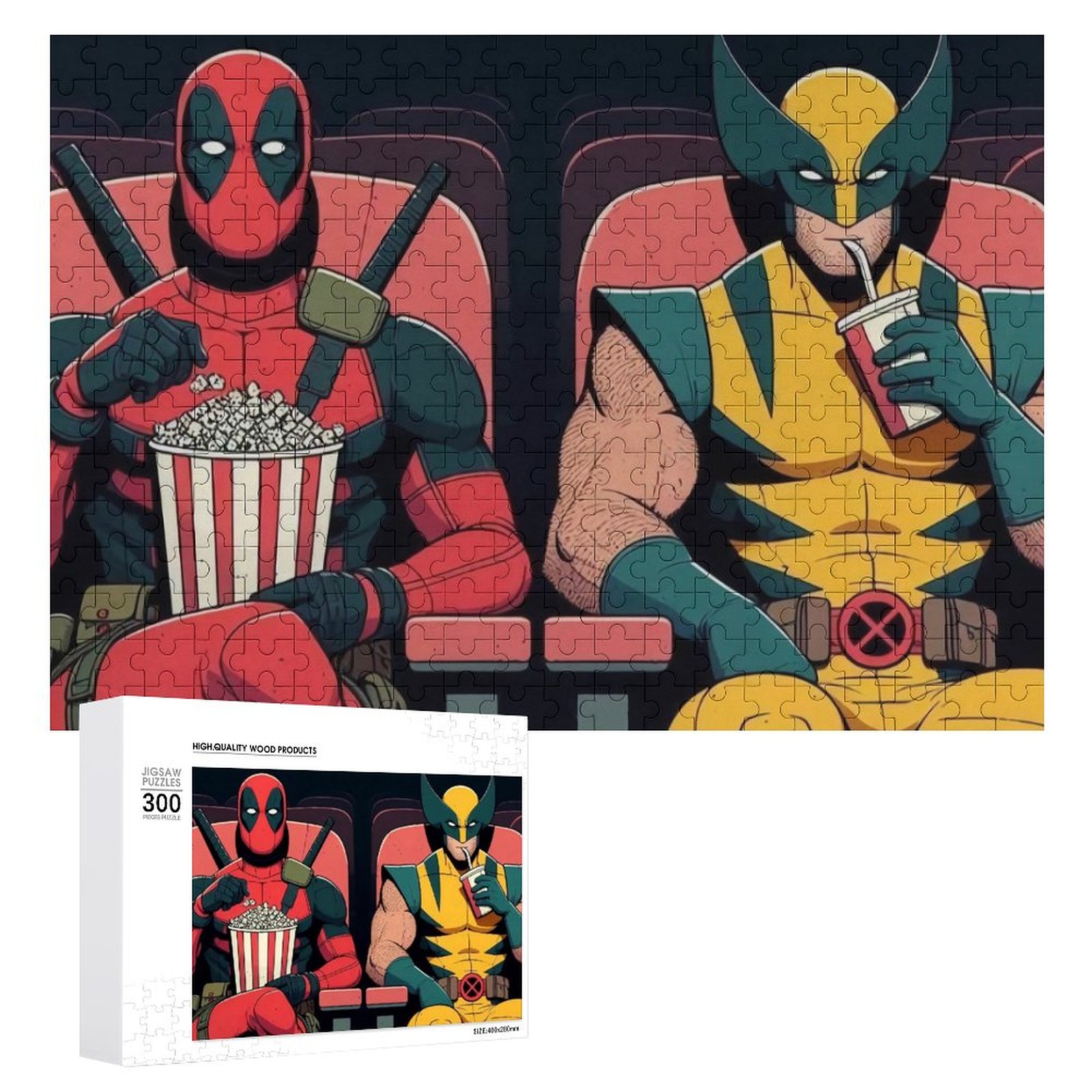 Puzzles for Kids Ages 4-6,Deadpool & Wolverine Eat Popcorn And Watch ...