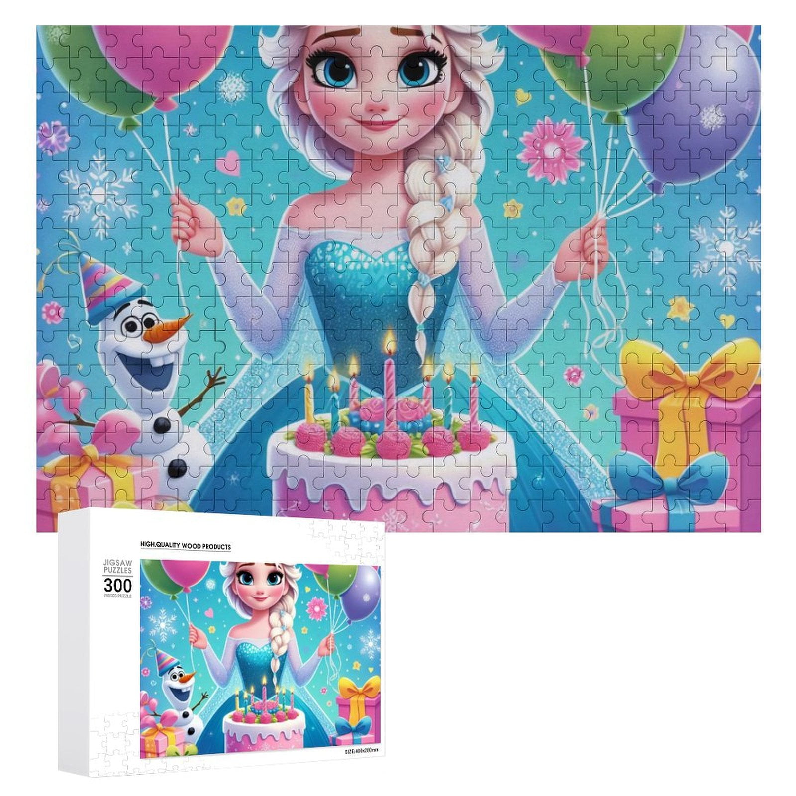 Puzzles for Kids Ages 4-6,Happy Birthday Frozen-Elsa Puzzles 300 Piece ...