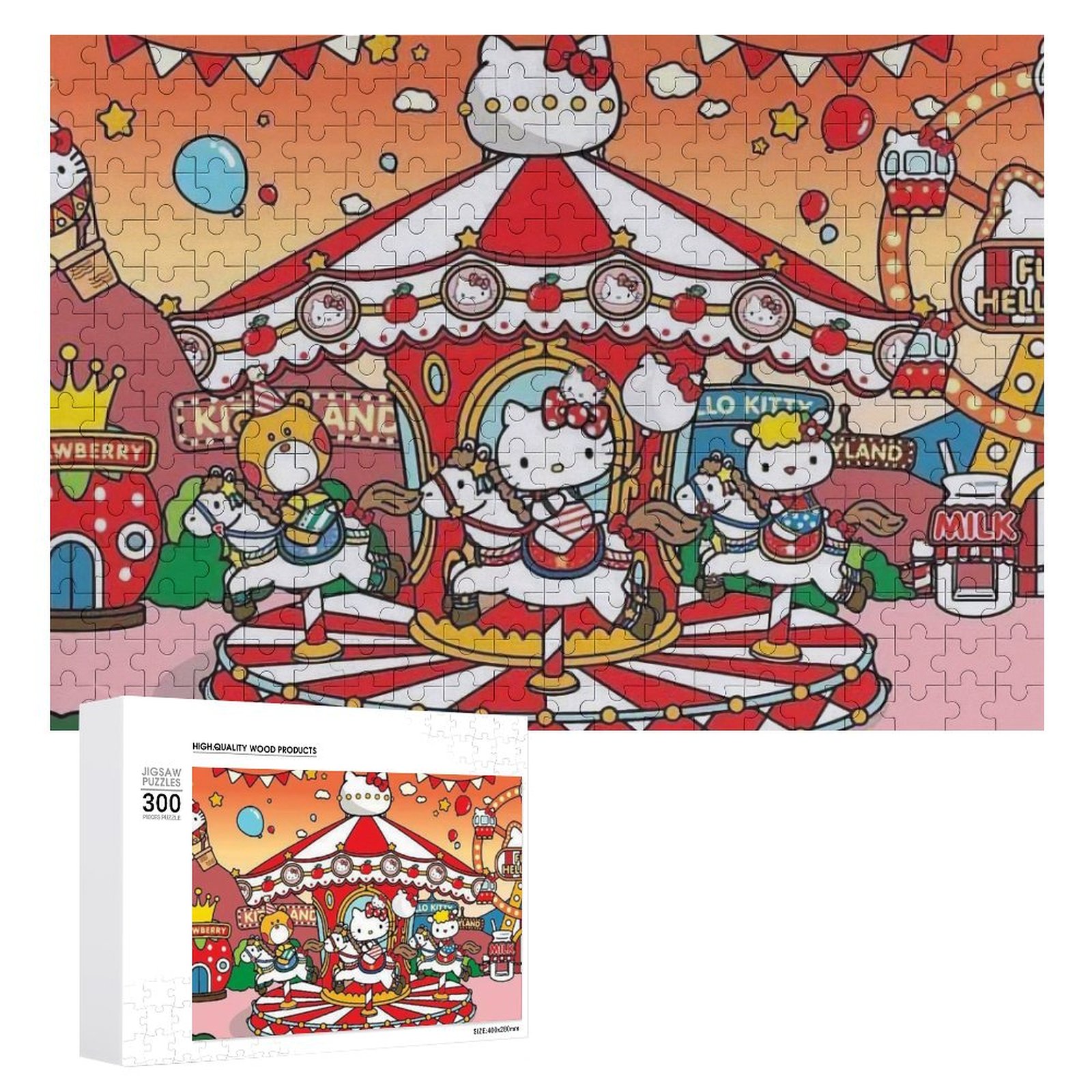Puzzles for Kids Ages 4-6,Hello Kitty Carousel Puzzles 300 Piece ...