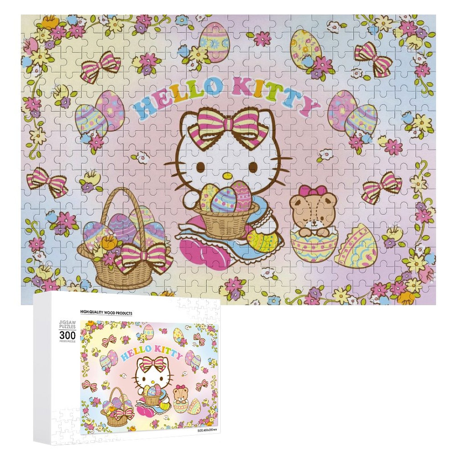 Puzzles for Kids Ages 4-6,Hello Kitty Easter Eggs Puzzles 300 Piece ...