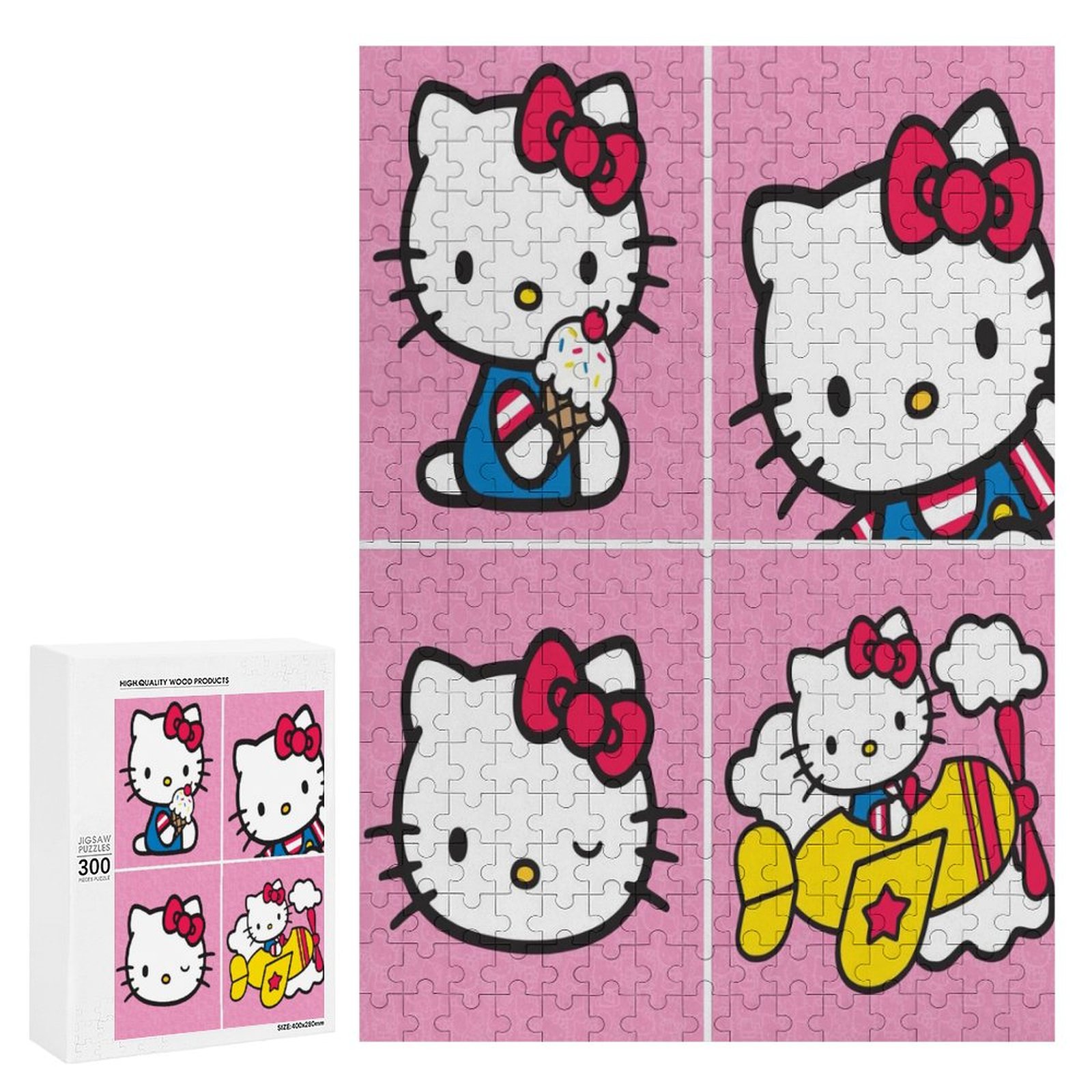 Puzzles for Kids Ages 4-6,Hello Kitty Grid Puzzles 300 Piece Puzzles ...
