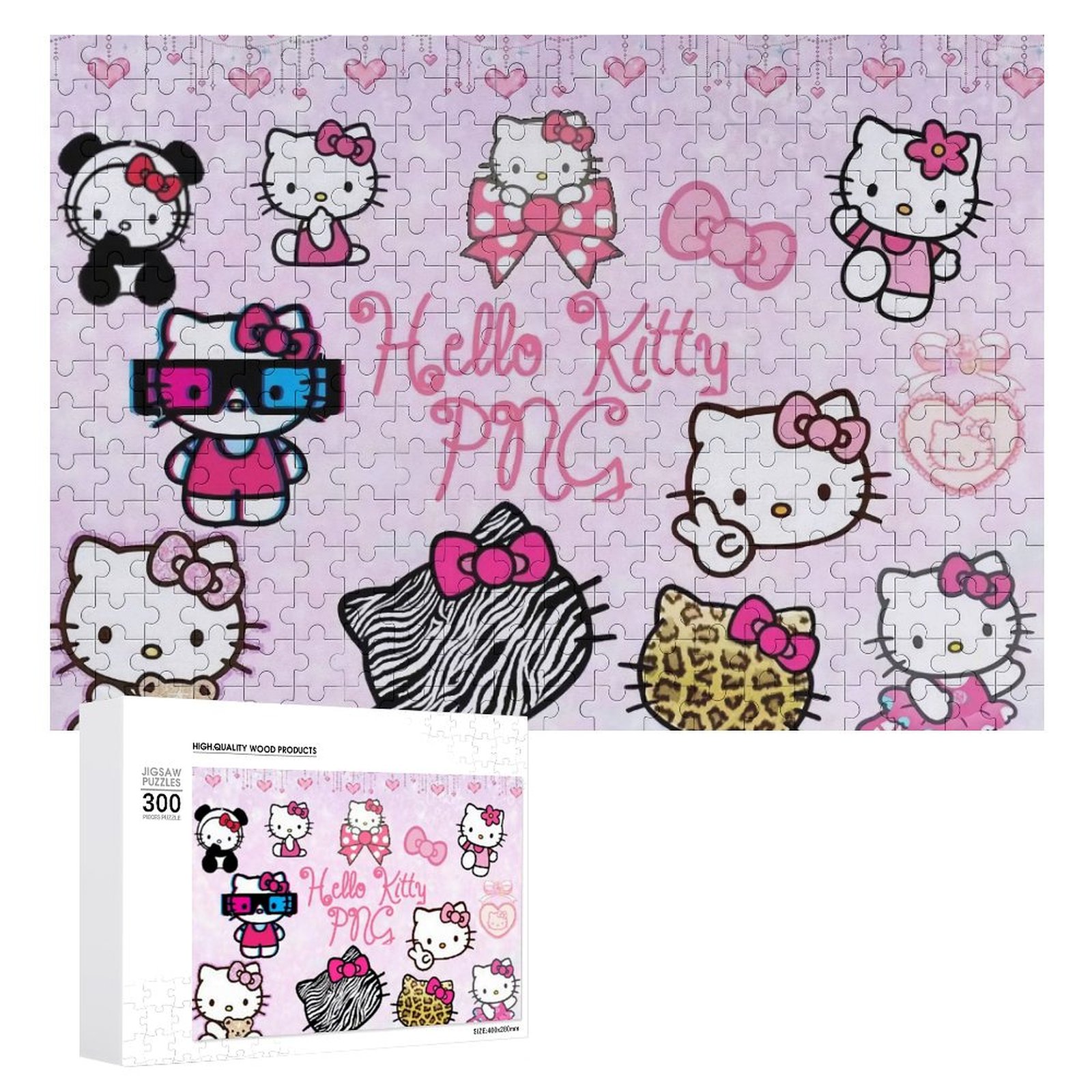 Puzzles for Kids Ages 4-6,Hello Kitty PNG Puzzles 300 Piece Puzzles for ...