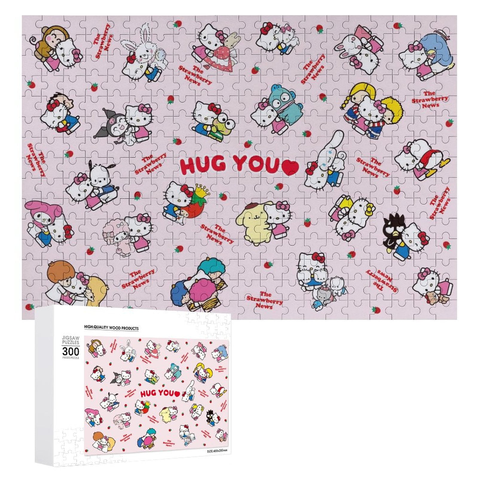 Puzzles for Kids Ages 4-6,Hug Kuromi Melody Hello-Kitty Cinnamoroll Puzzles 300 Piece Puzzles ...