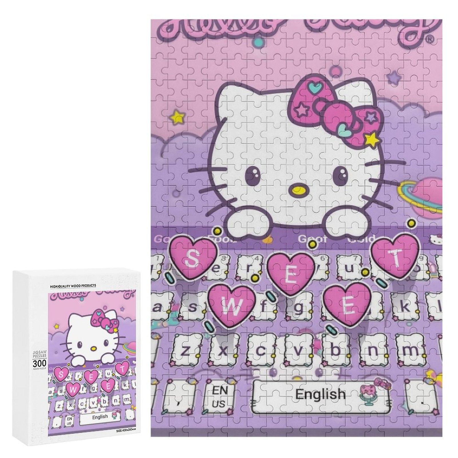 Puzzles for Kids Ages 4-6,Keyboard Hello Kitty Puzzles 300 Piece ...