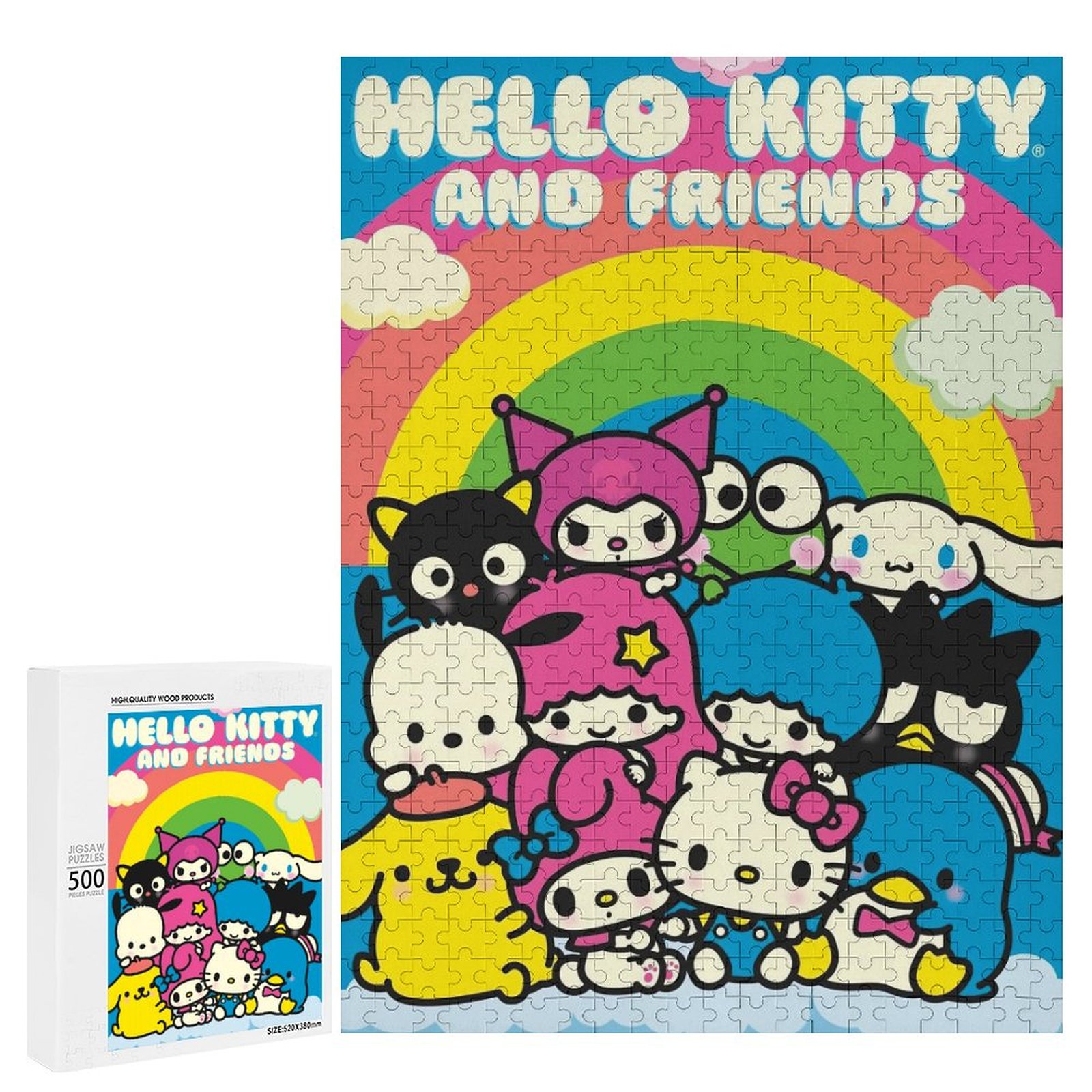 Puzzles for Kids Ages 4-8,Kuromi Melody Hello-Kitty And Friends Neon ...