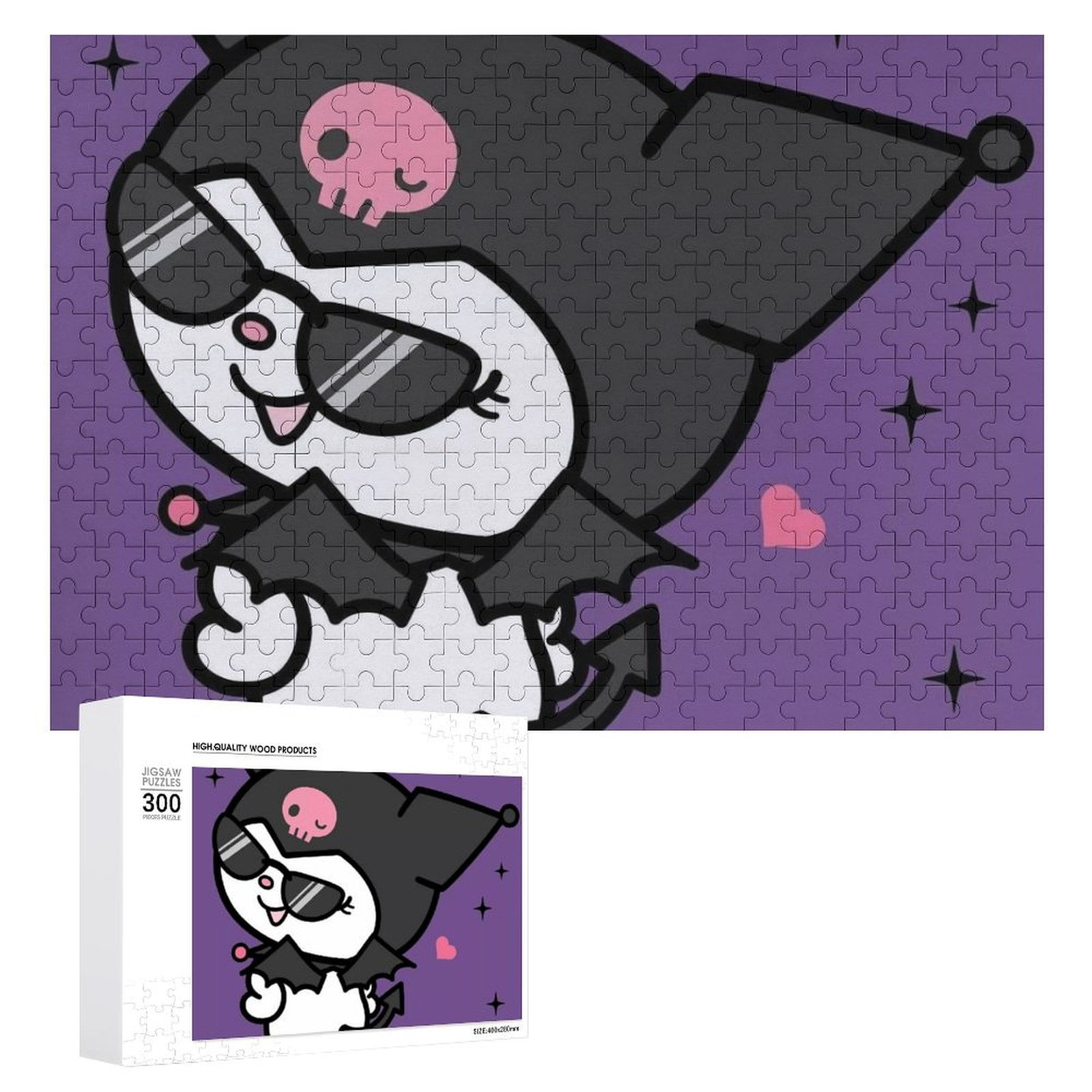 Puzzles for Kids Ages 4-6,Kuromi Nerd Glasses Puzzles 300 Piece Puzzles ...