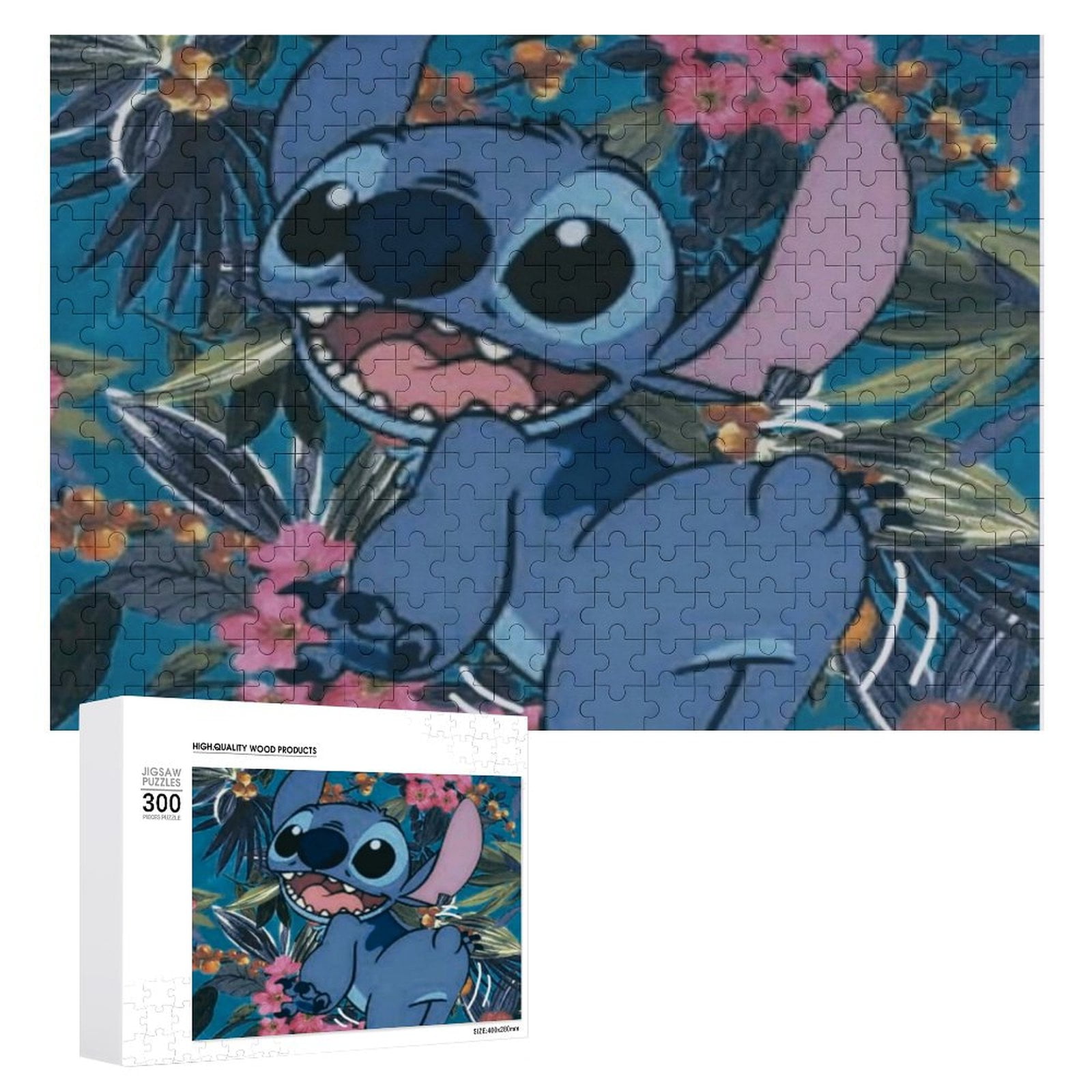 Puzzles for Kids Ages 4-6,Lilo & Stitch Floral Stitch Puzzle 300 Piece ...