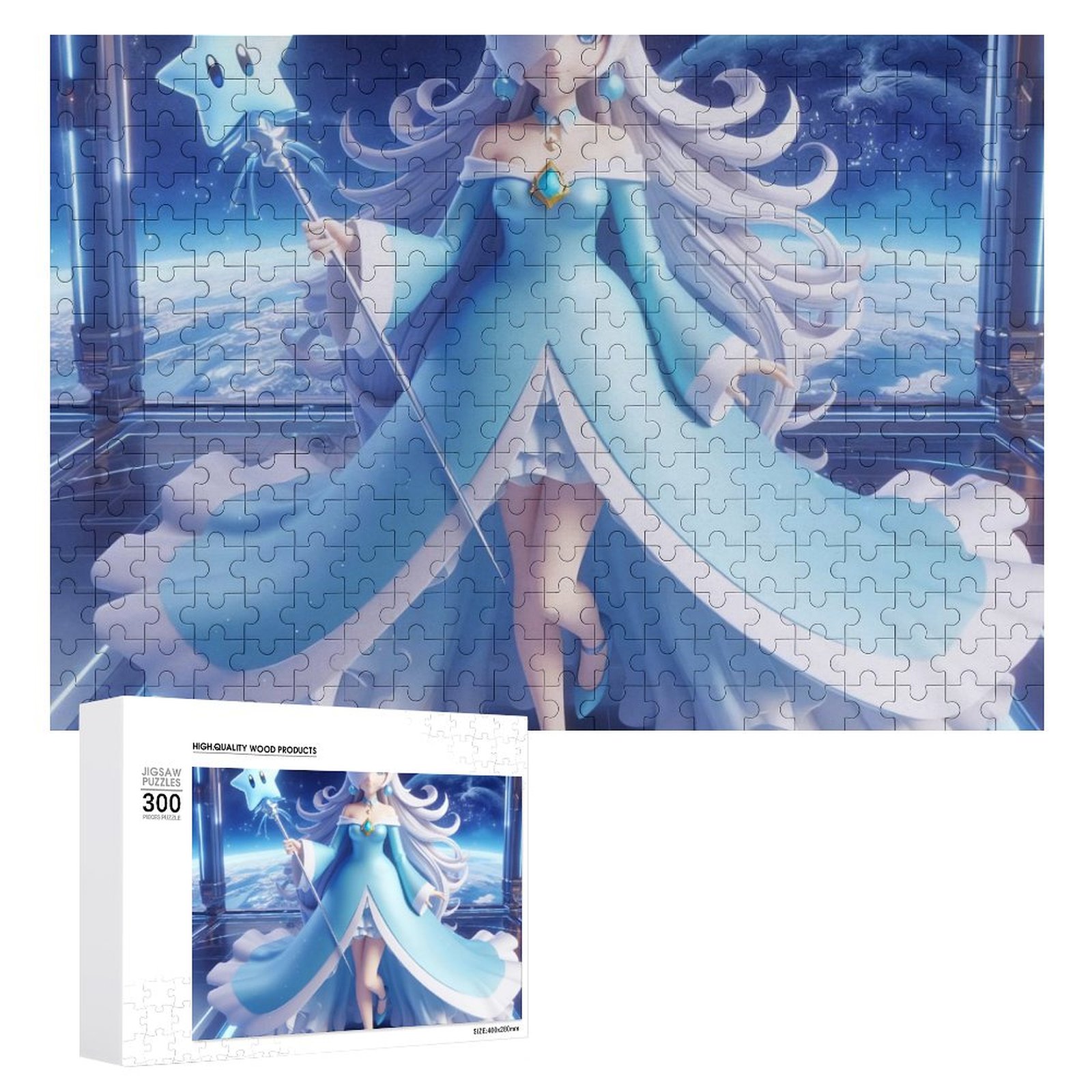Puzzles for Kids Ages 4-6,Mario Rosalina Blue Puzzles 300 Piece Puzzles ...