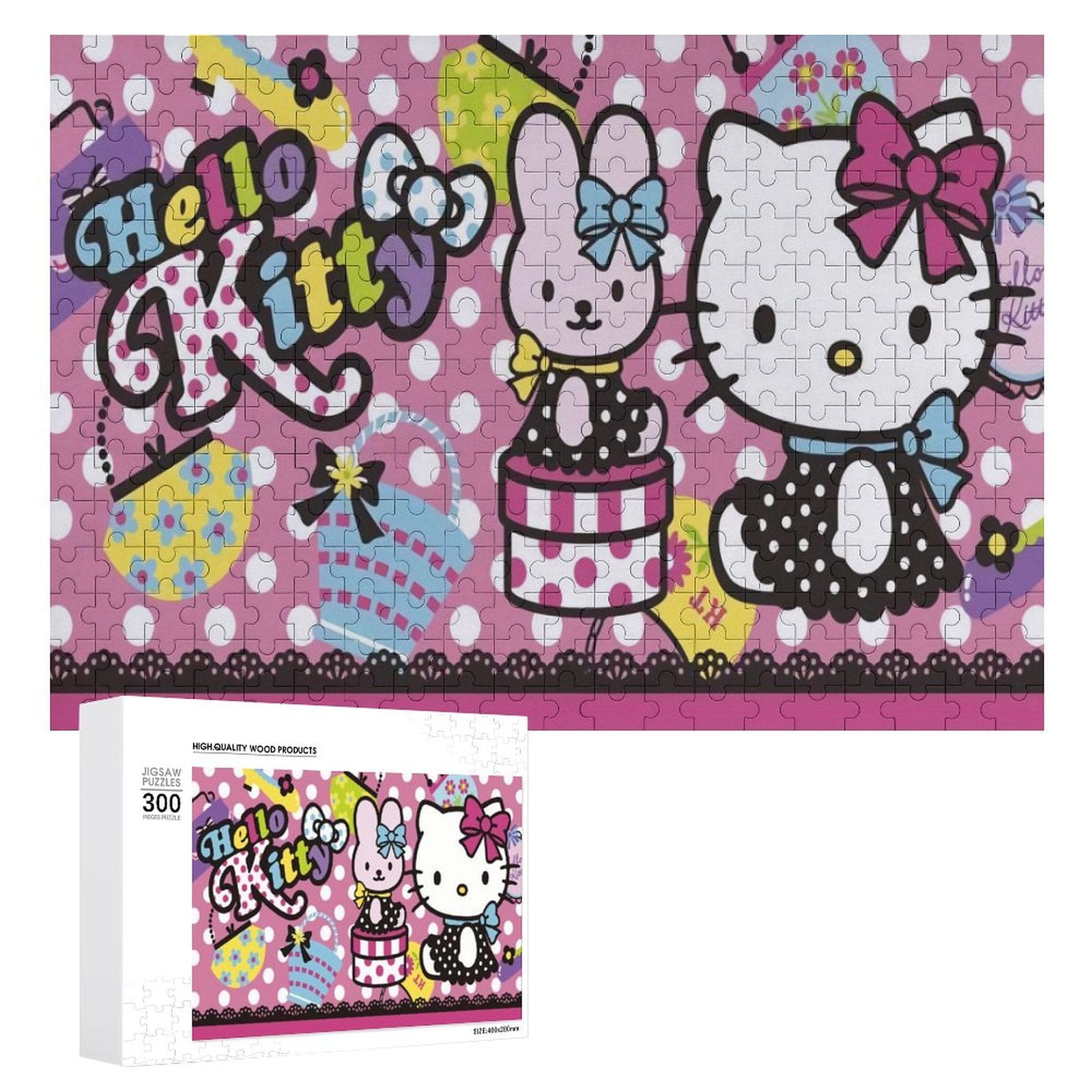 Puzzles for Kids Ages 4-6,Polka Dot Hello Kitty Puzzles 300 Piece ...