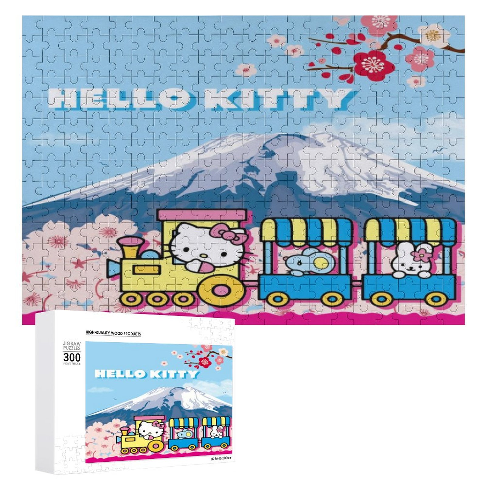 Puzzles for Kids Ages 4-6,Snow Mountain Cherry Blossom Hello Kitty ...