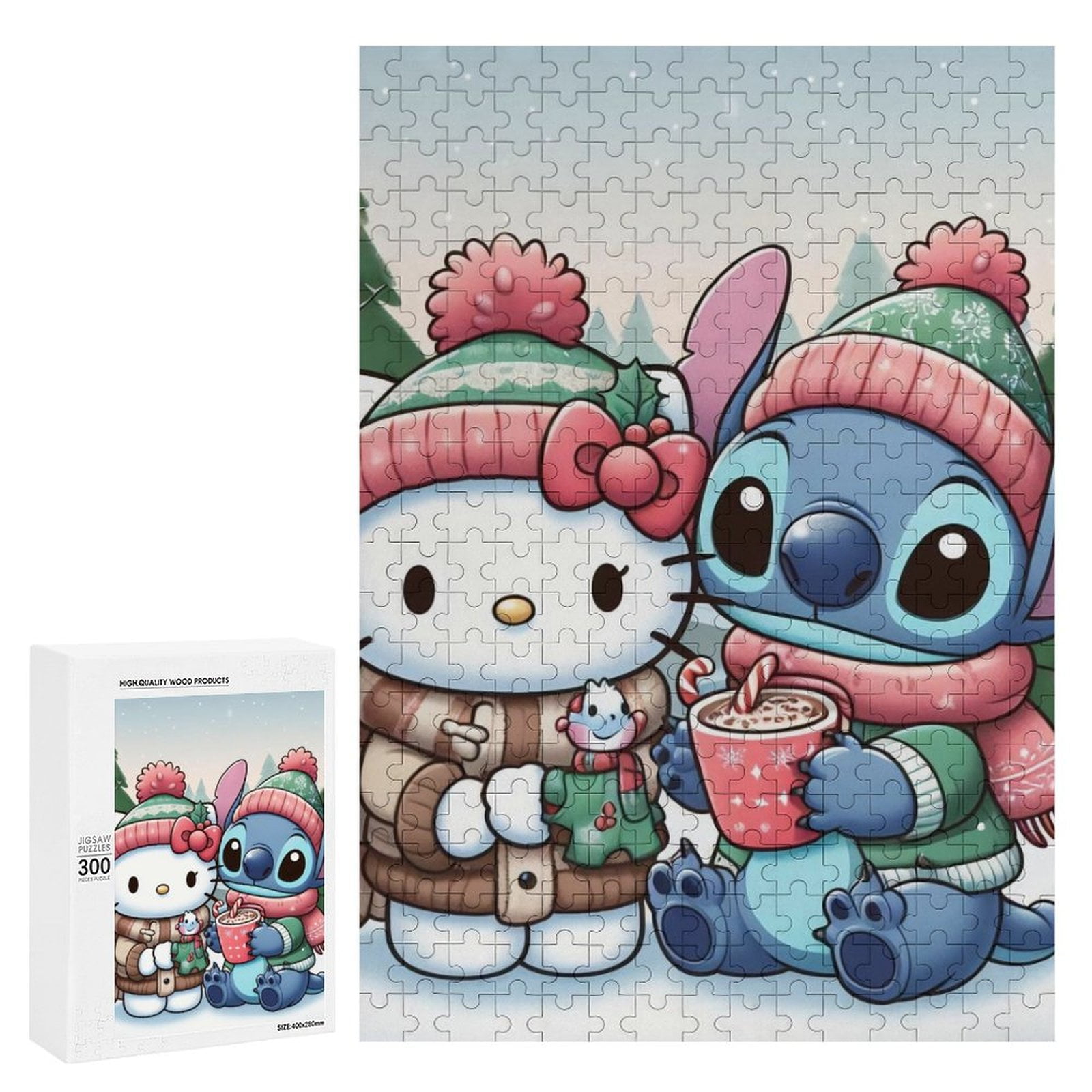 Puzzles for Kids Ages 4-6,Stitch & Hello Kitty Puzzles 300 Piece ...