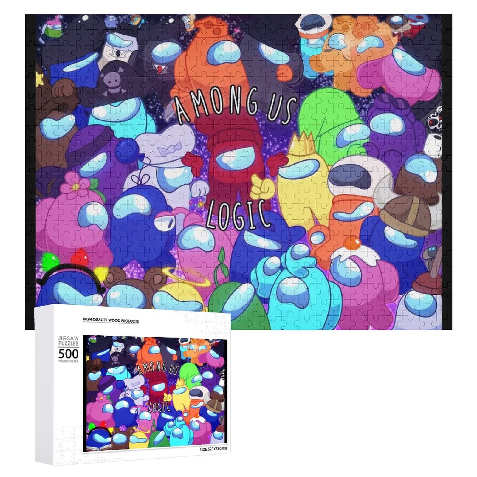 Puzzles for Kids Ages 4-8,Among Us Logic Puzzles 500 Piece Puzzles for Kids,Educational Kids ...