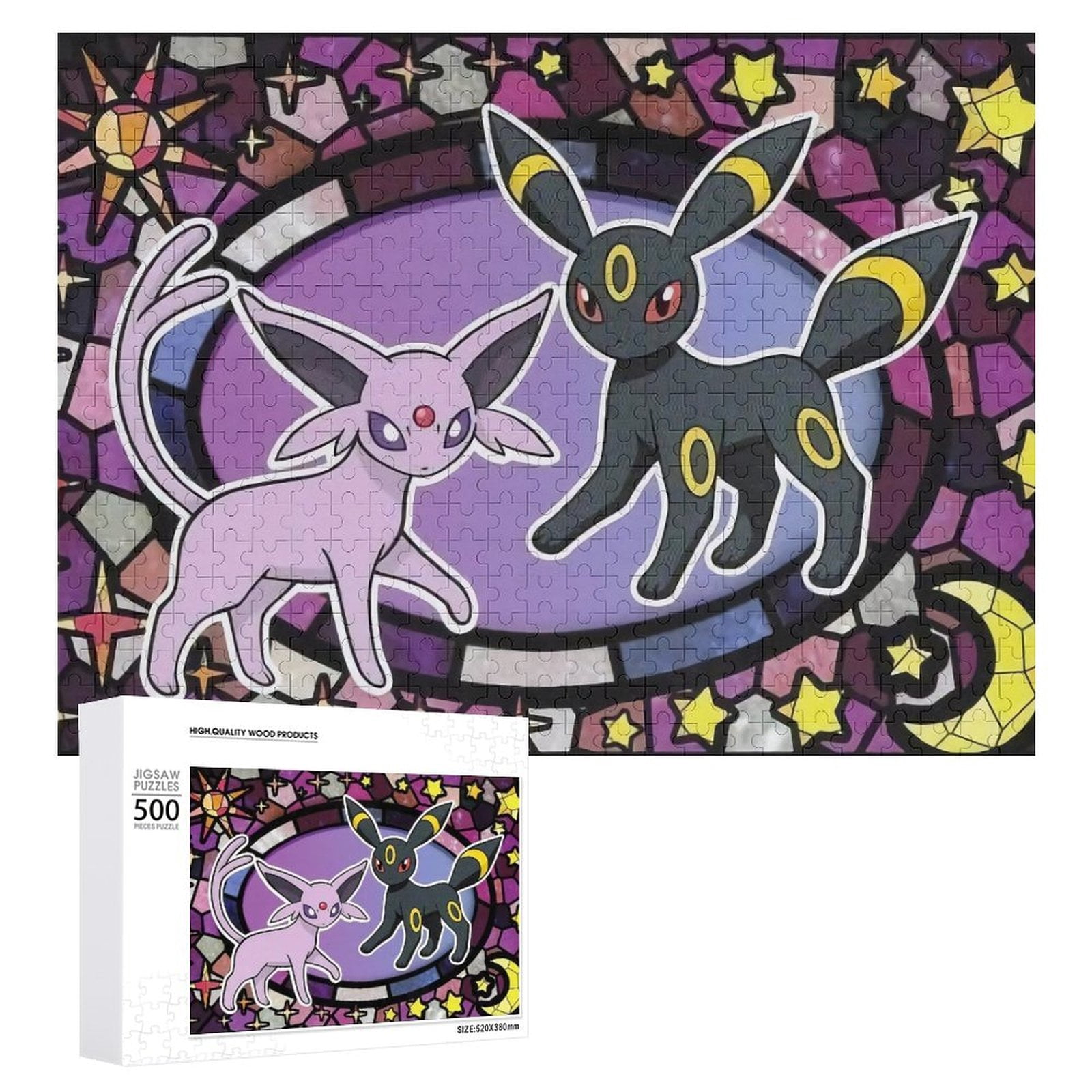 Puzzles for Kids Ages 4-8,Cartoon Espeon Umbreon Puzzles 500 Piece ...