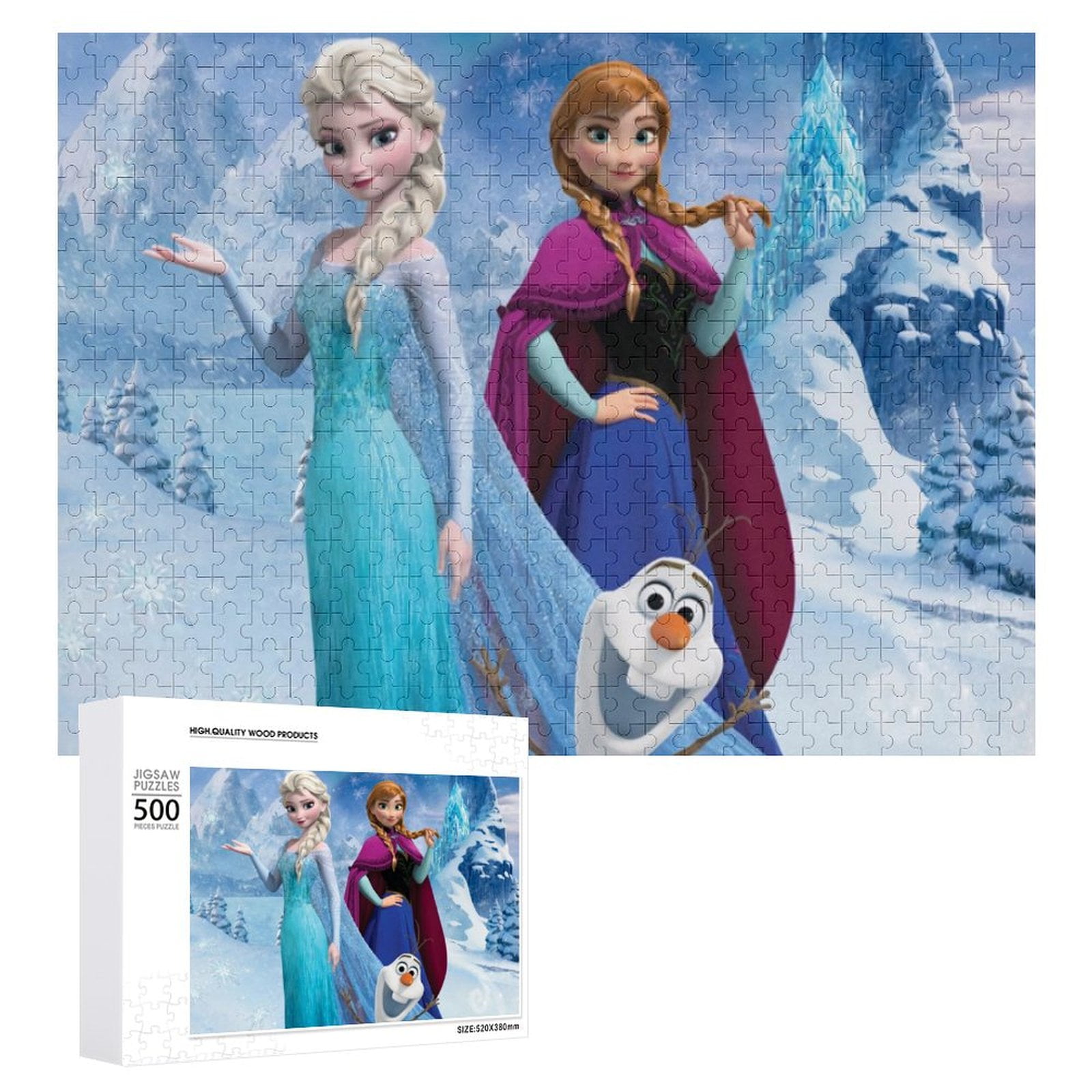 Puzzles for Kids Ages 4-8,Frozen-Anna And Elsa Snowflakes Puzzles 500 ...