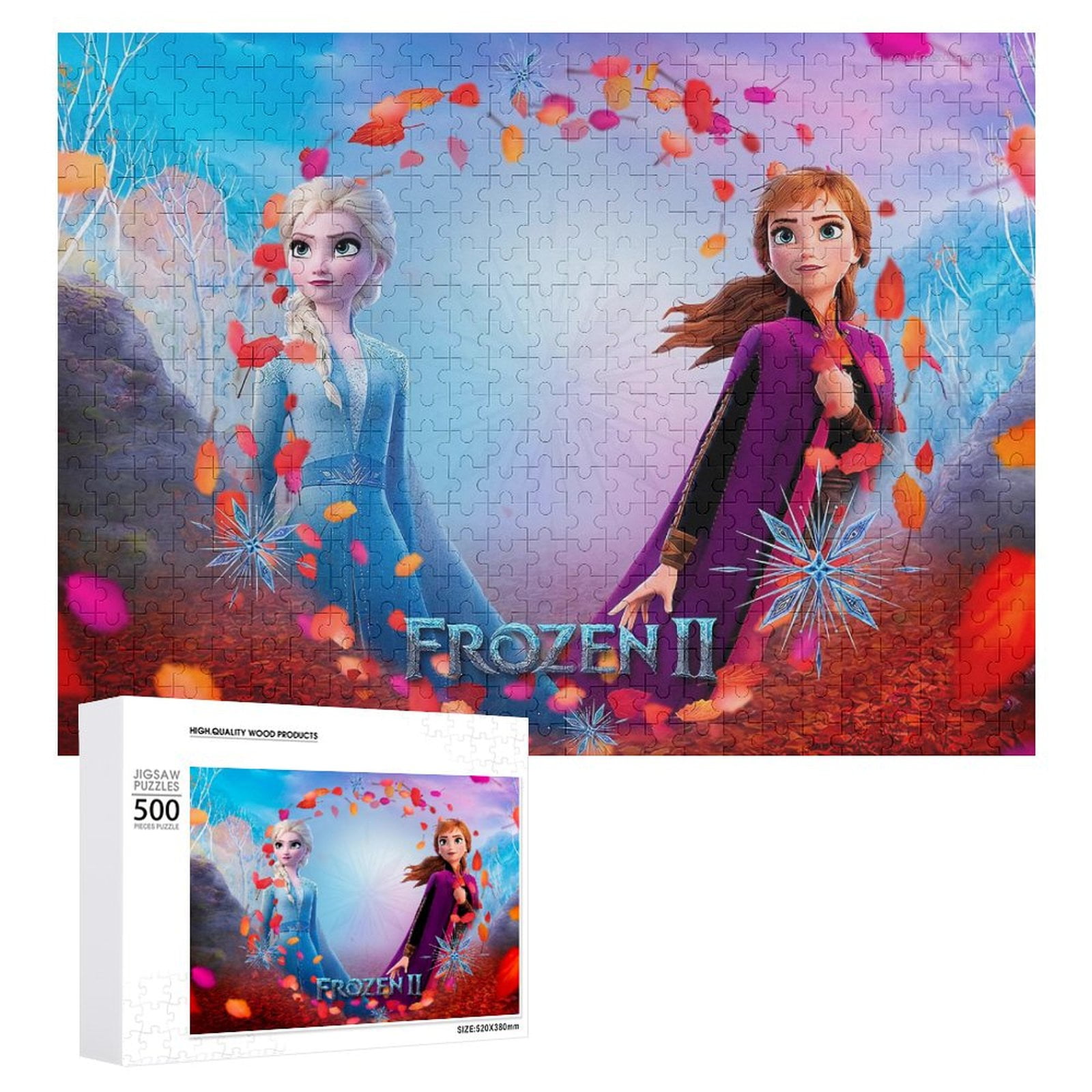 Puzzles for Kids Ages 4-8,Frozen-Anna & Elsa Puzzles 500 Piece Puzzles ...