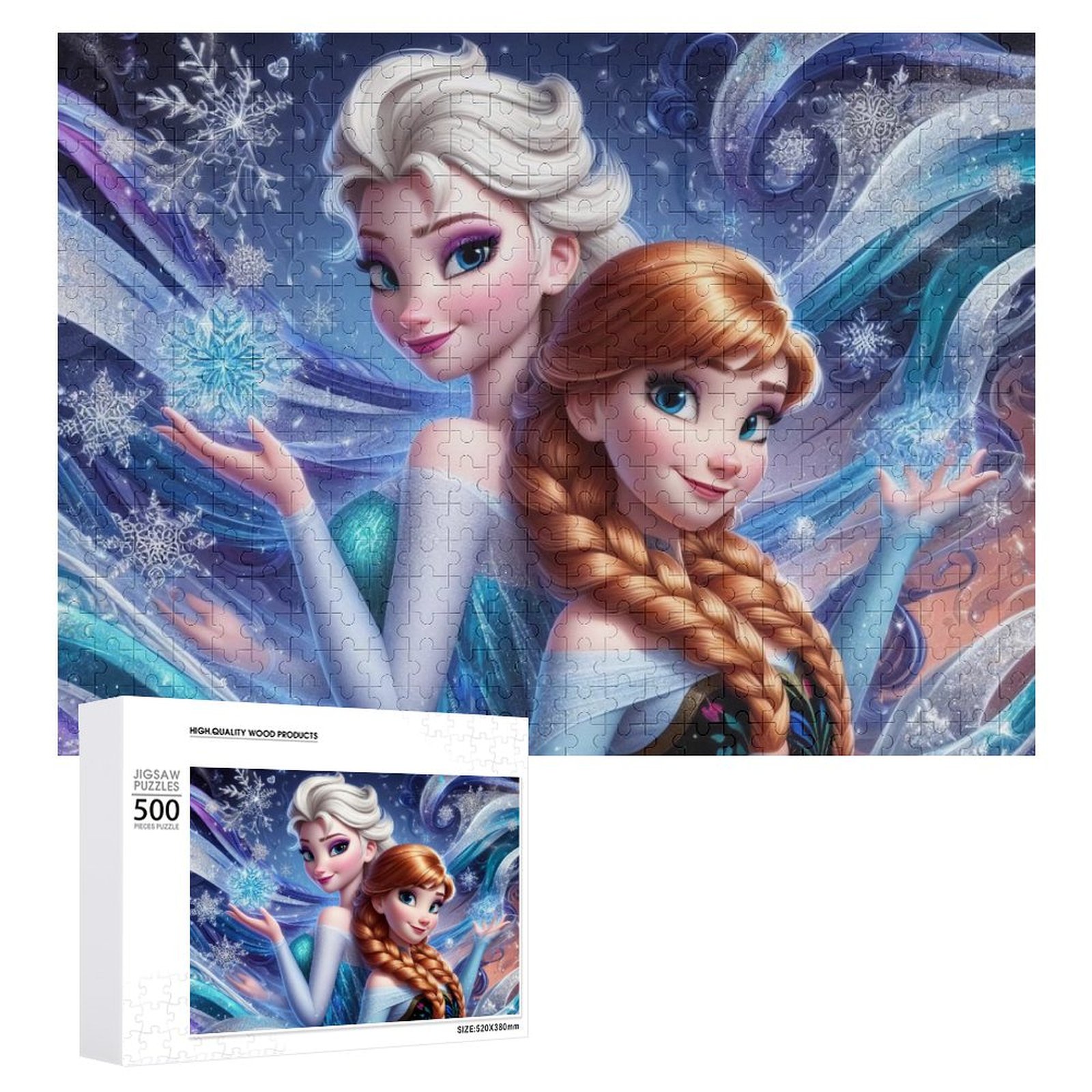 Puzzles for Kids Ages 4-8,Frozen-Elsa&Anna Puzzle 500 Piece Puzzles for ...