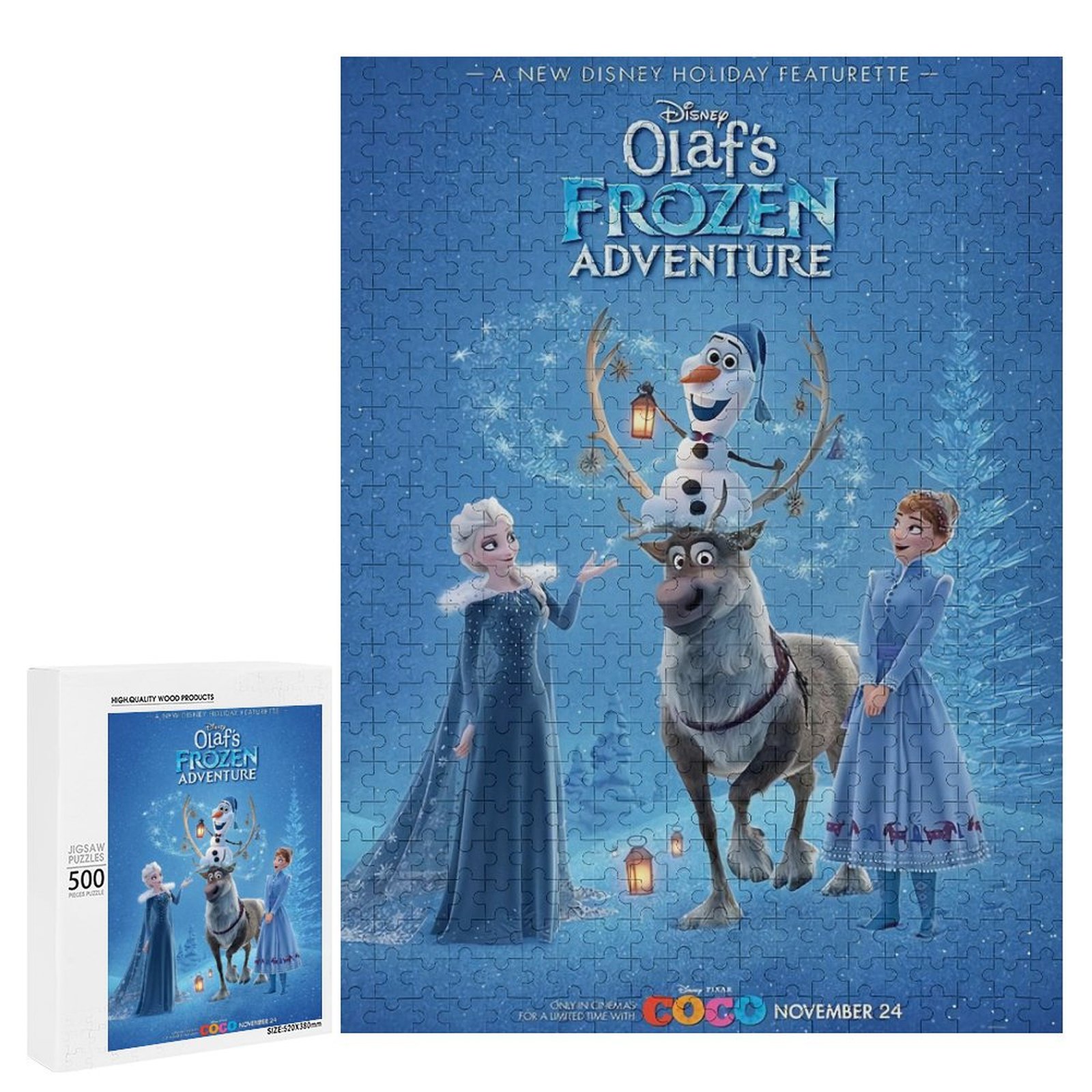 Puzzles for Kids Ages 4-8,Frozen Elsa Olaf Puzzles 500 Piece Puzzles ...