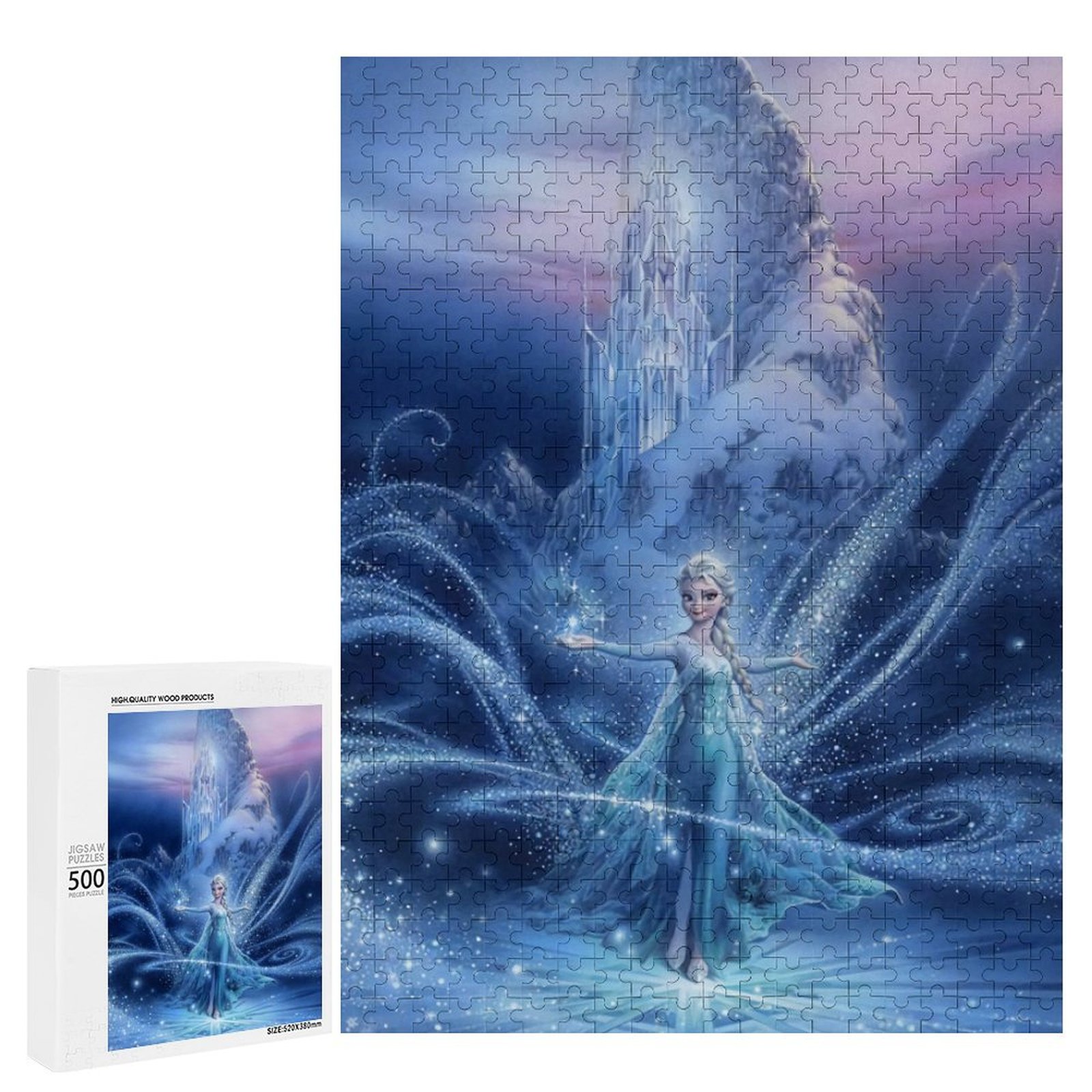 Puzzles for Kids Ages 4-8,Frozen Elsa Snowflake Swirls Princess Pose ...