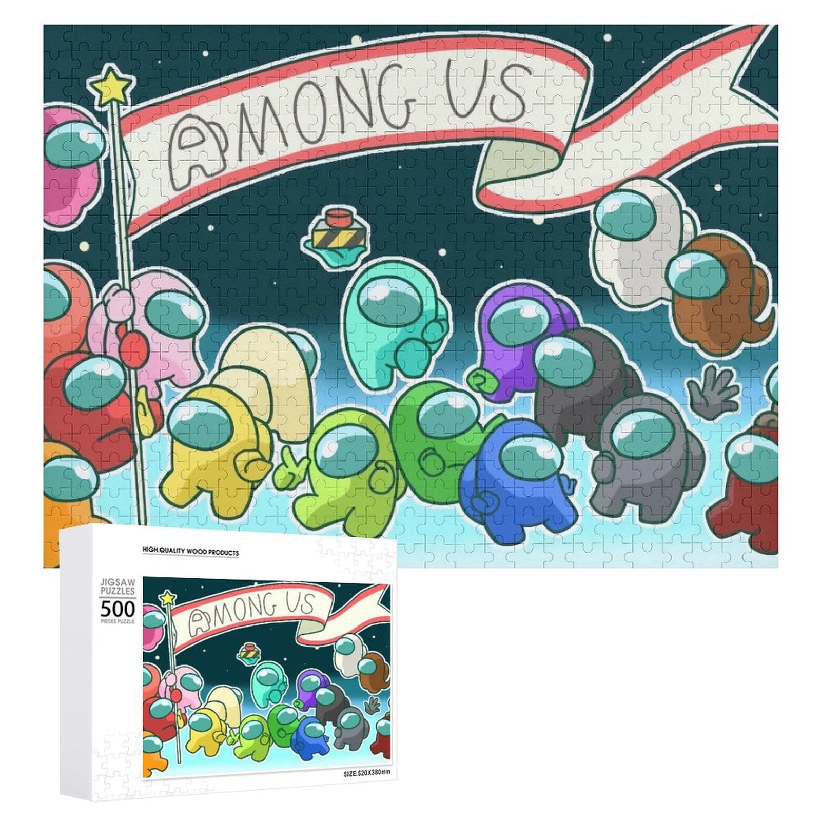 Puzzles for Kids Ages 4-8,Gaming Among Us Puzzles 500 Piece Puzzles for Kids,Educational Kids ...