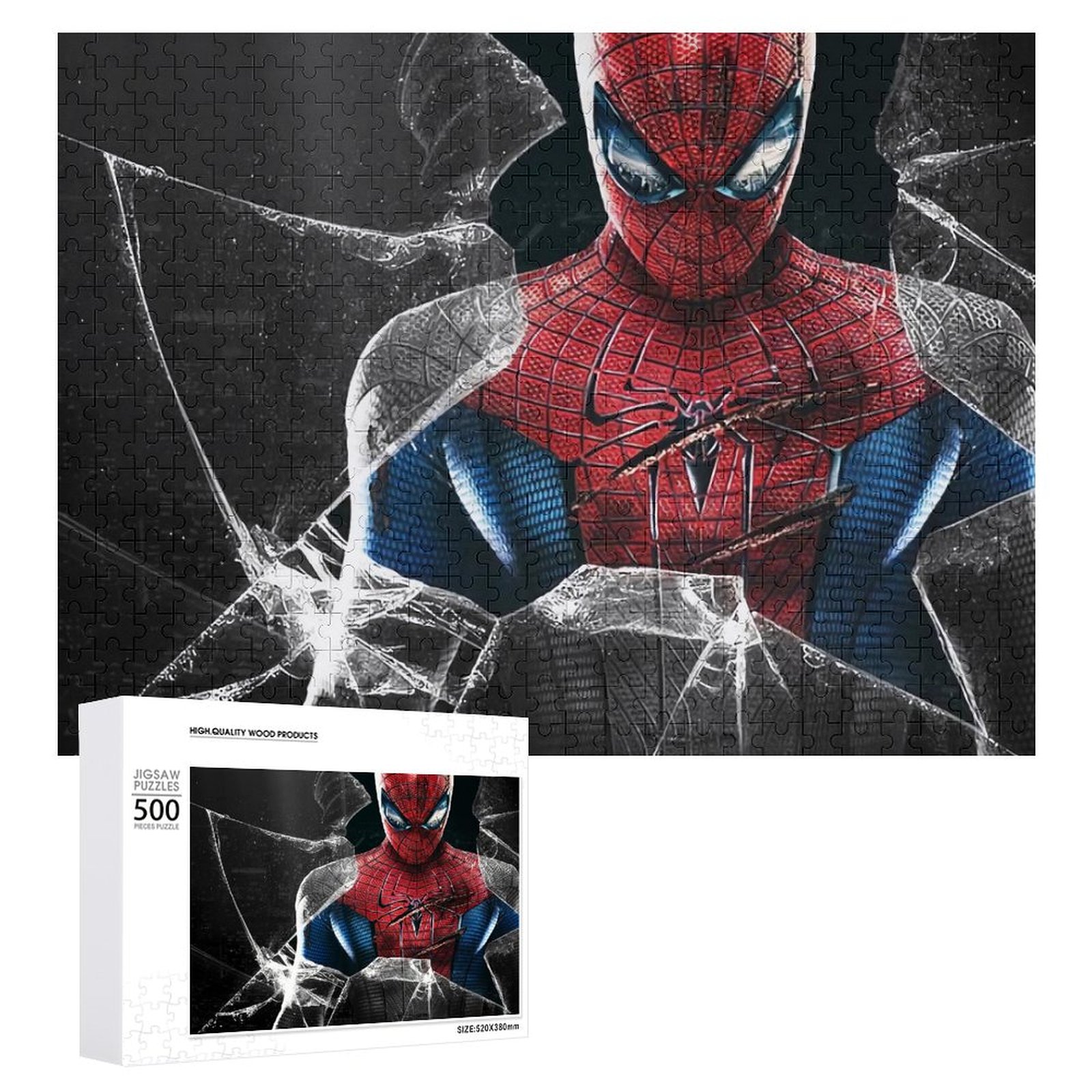 Puzzles for Kids Ages 4-8,Glass Shard Spider-Man Puzzles 500 Piece ...