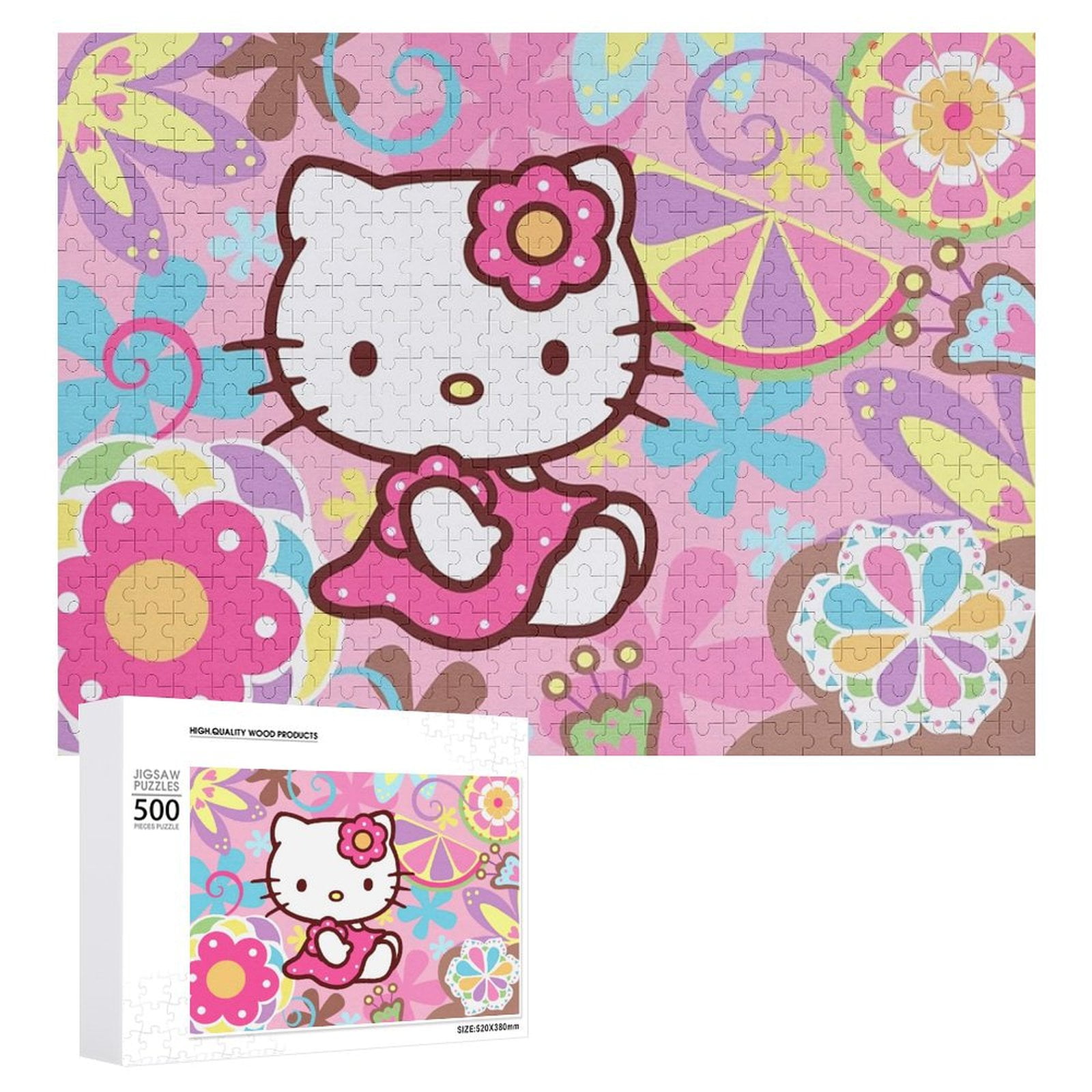 Puzzles for Kids Ages 4-8,Hello Kitty Bouquet Puzzles 500 Piece Puzzles ...