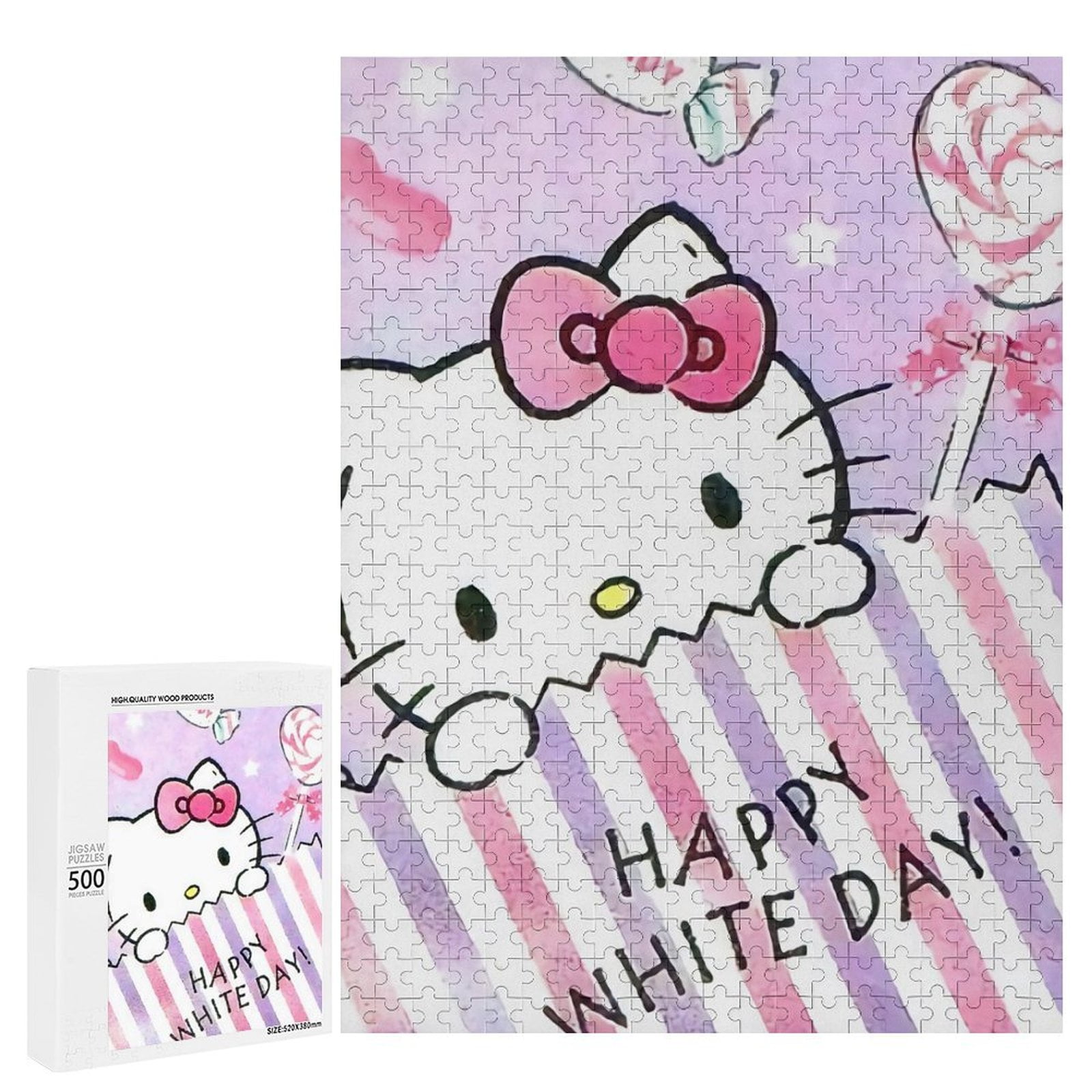 Puzzles for Kids Ages 4-8,Hello Kitty HAPPY WHITE DAY Puzzles 500 Piece ...