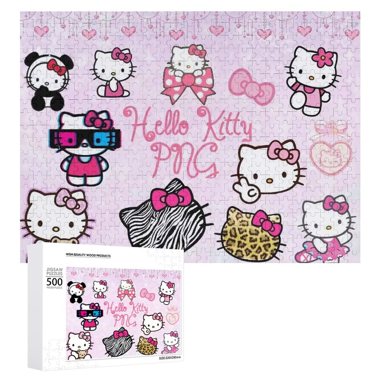 Puzzles for Kids Ages 4-8,Hello Kitty PNG Puzzles 500 Piece Puzzles for ...