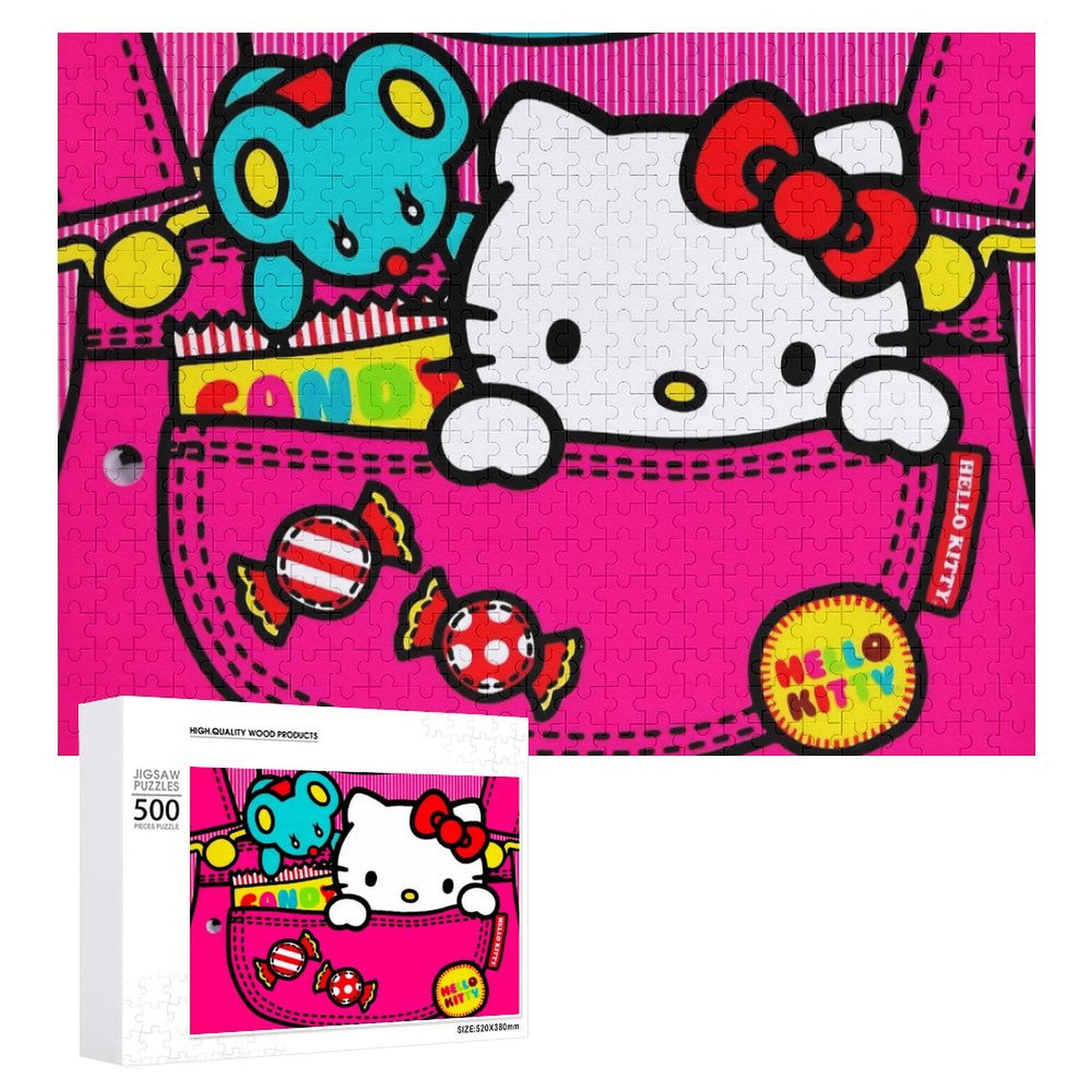 Puzzles for Kids Ages 4-8,Hello Kitty Strap Puzzles 500 Piece Puzzles ...