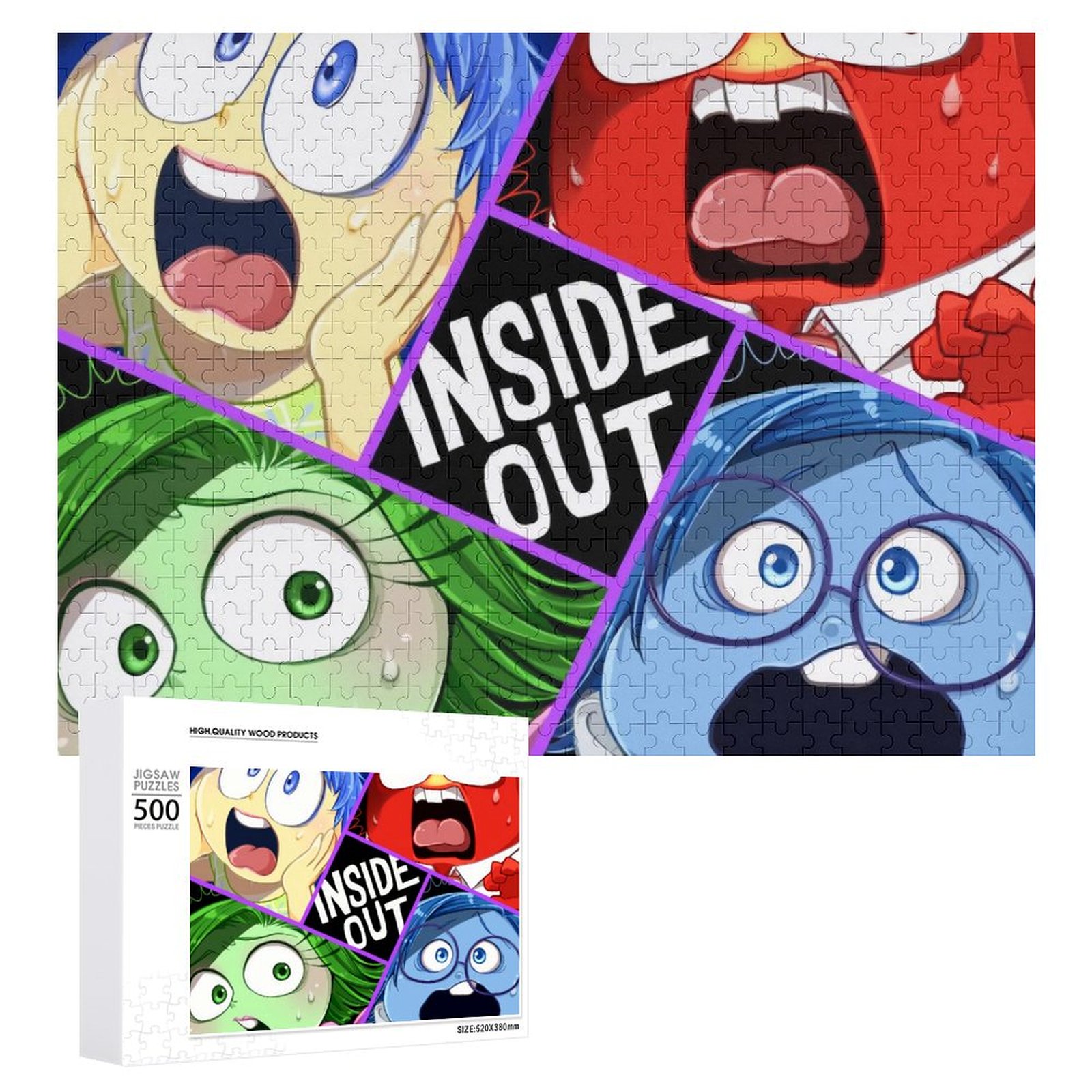 Puzzles for Kids Ages 4-8,INSIDE OUT Fear Puzzles 500 Piece Puzzles for Kids,Educational Kids ...