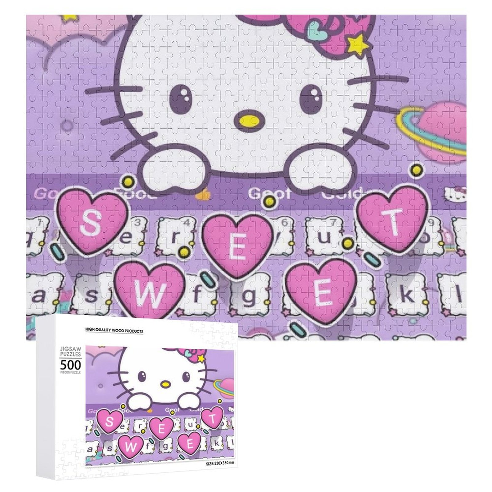 Puzzles for Kids Ages 4-8,Keyboard Hello Kitty Puzzles 500 Piece ...