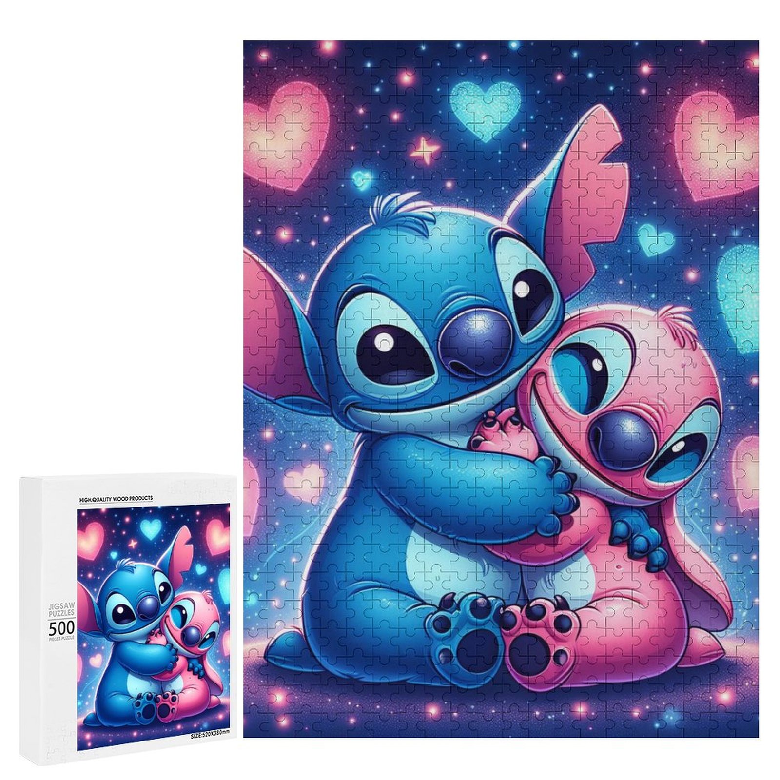Puzzles for Kids Ages 4-8,Love Stitch And Angel Puzzles 500 Piece ...