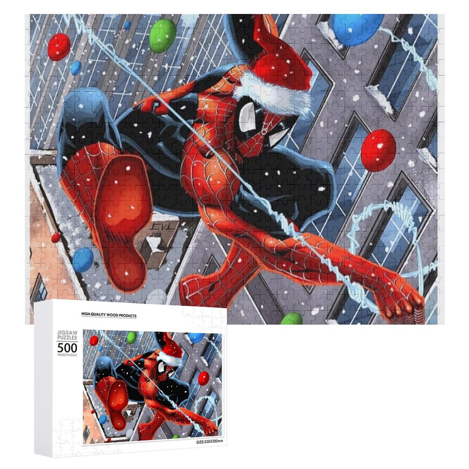 Puzzles for Kids Ages 4-8,Merry Christmas Spider-Man Puzzles 500 Piece ...