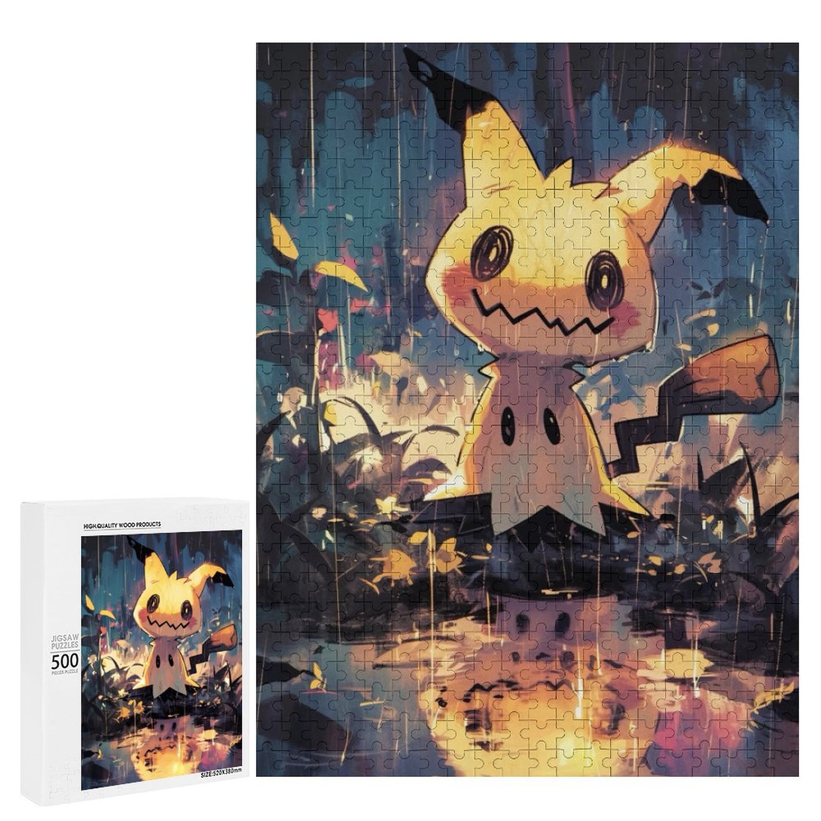 Puzzles for Kids Ages 4-8,Mimikyu P-okémon Fan Art Puzzles 500 Piece ...