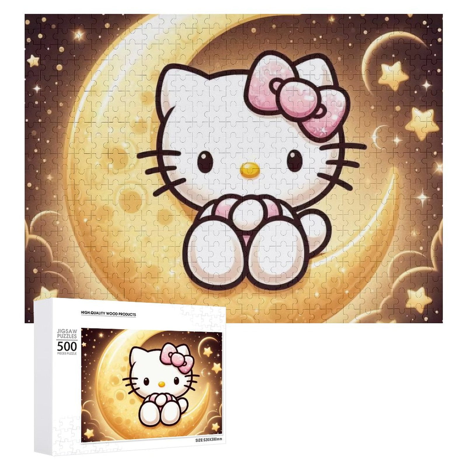 Puzzles for Kids Ages 4-8,Moon Hello Kitty Puzzles 500 Piece Puzzles ...