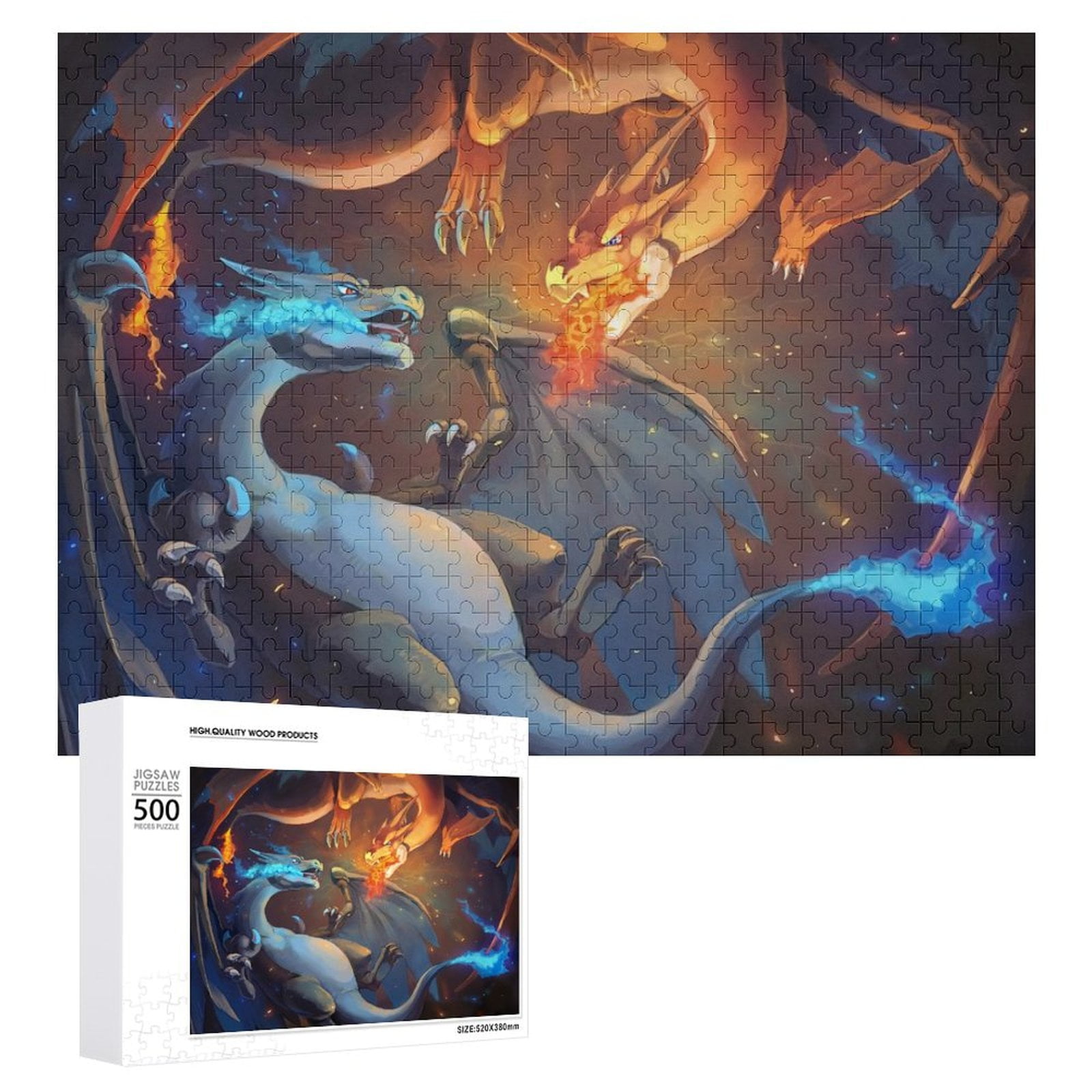 Puzzles for Kids Ages 4-8,P-okémon-P-ikachu Charizard Puzzles 500 Piece ...
