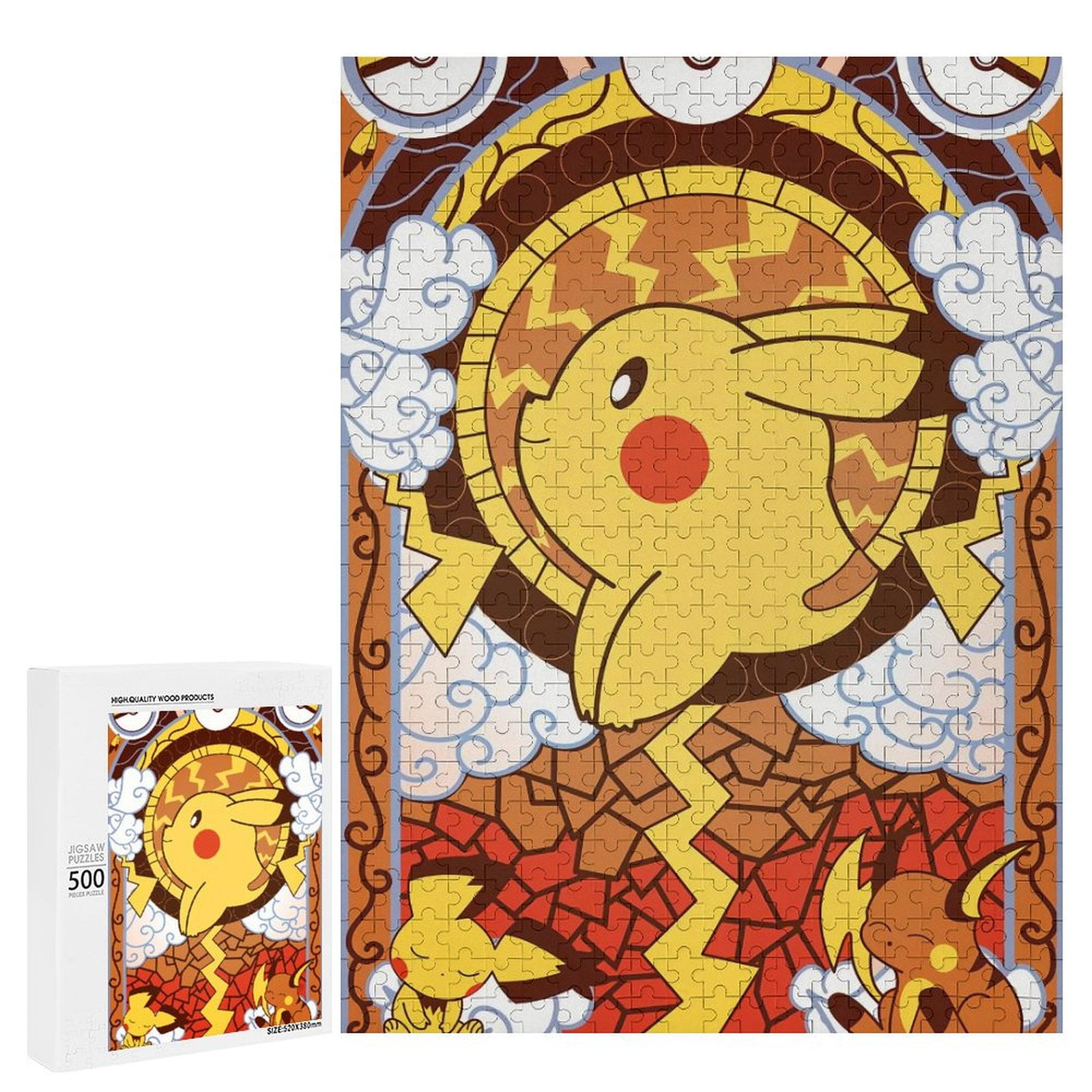 Puzzles for Kids Ages 4-8,Pikachu-Charizard Pokeball Puzzles 500 Piece ...