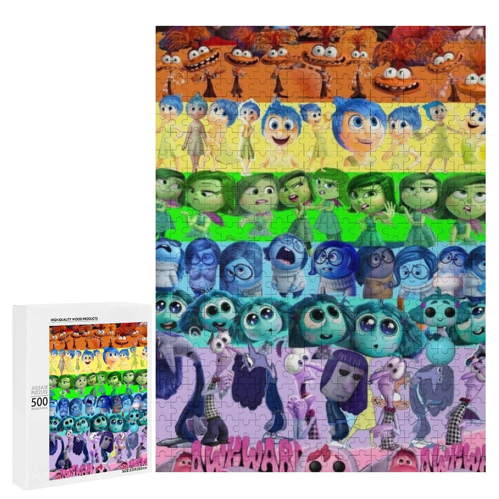 Puzzles for Kids Ages 4-8,Pixar Inside Out Current Mood Many Emotions Puzzles 500 Piece Puzzles ...