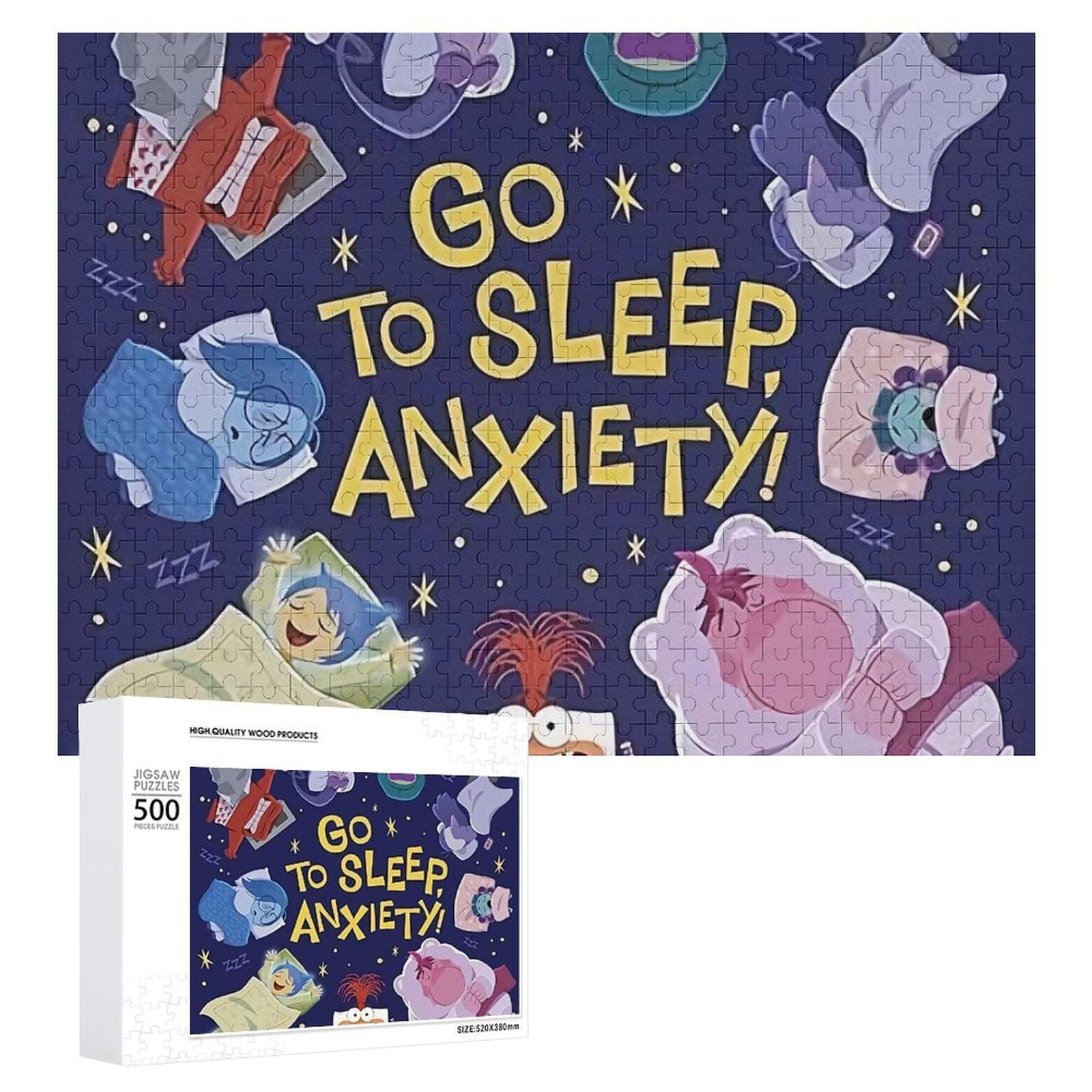 Puzzles for Kids Ages 4-8,Pixar Inside Out Go to Sleep, Anxiety ...
