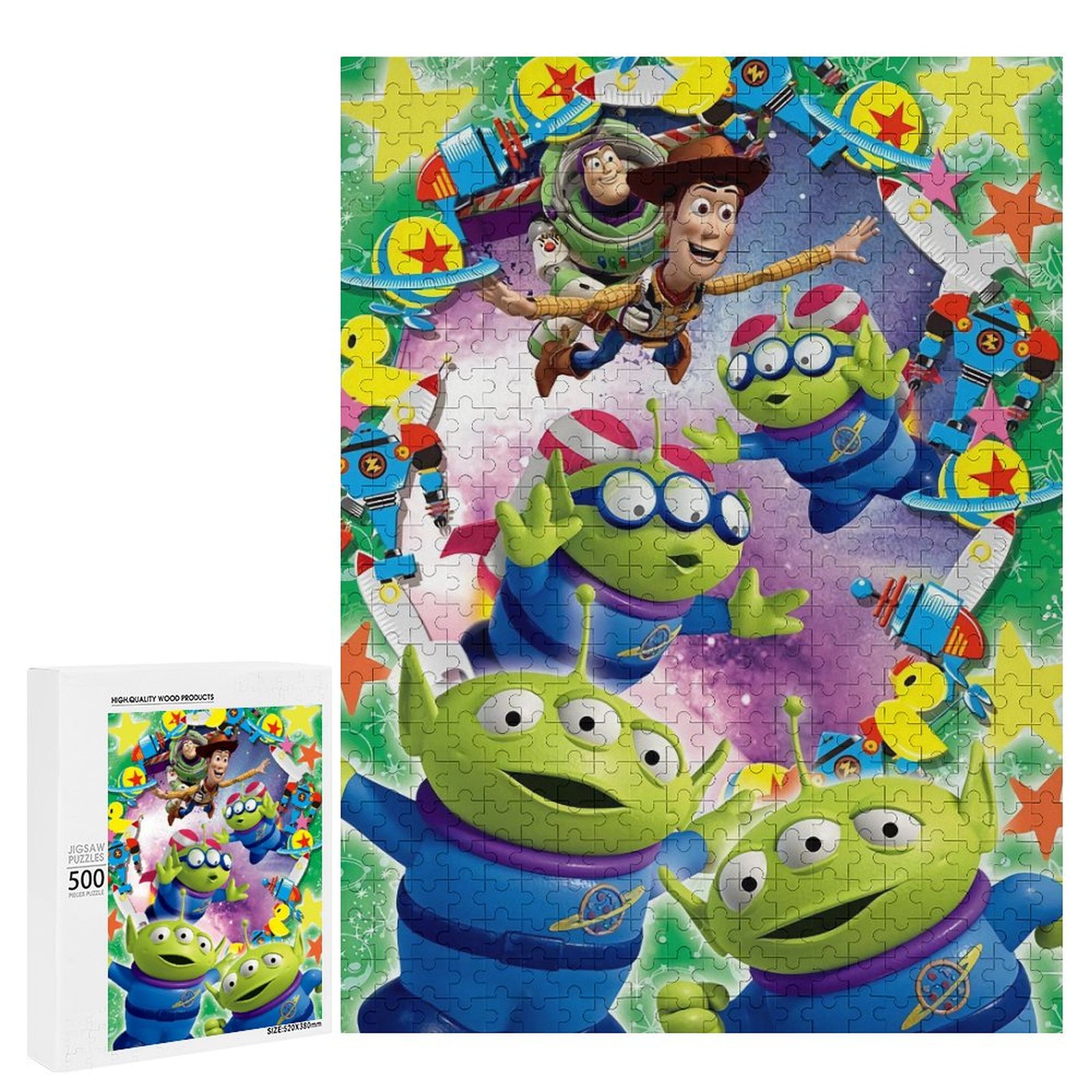 Puzzles for Kids Ages 4-8,Pixar Toy Story Buzz Lightyear &Woody Alien ...