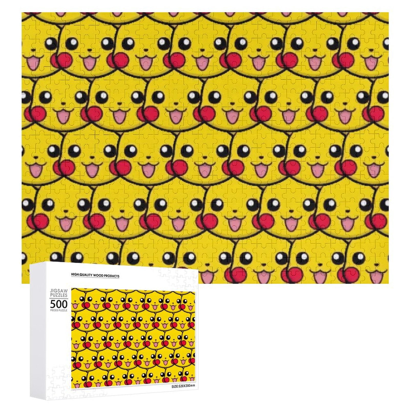 Puzzles for Kids Ages 4-8,Pokemo-n P-ikachu Face Puzzles 500 Piece ...