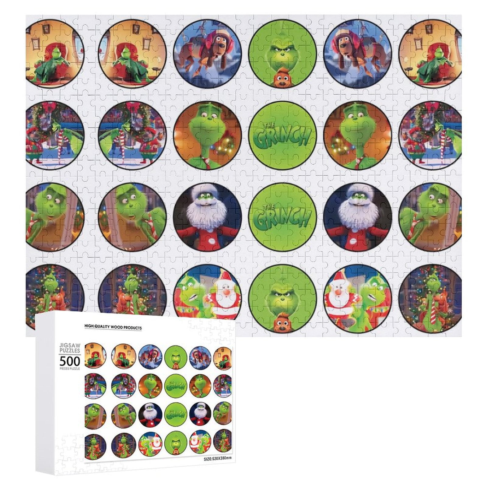 Puzzles for Kids Ages 4-8,The Grinch Party Puzzles 500 Piece Puzzles for Kids,Educational Kids ...