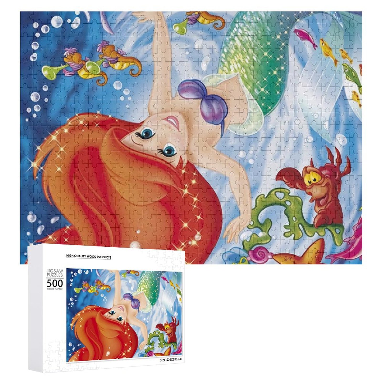Puzzles for Kids Ages 4-8,Under The Sea Mermaid Ariel Flounder Puzzles ...