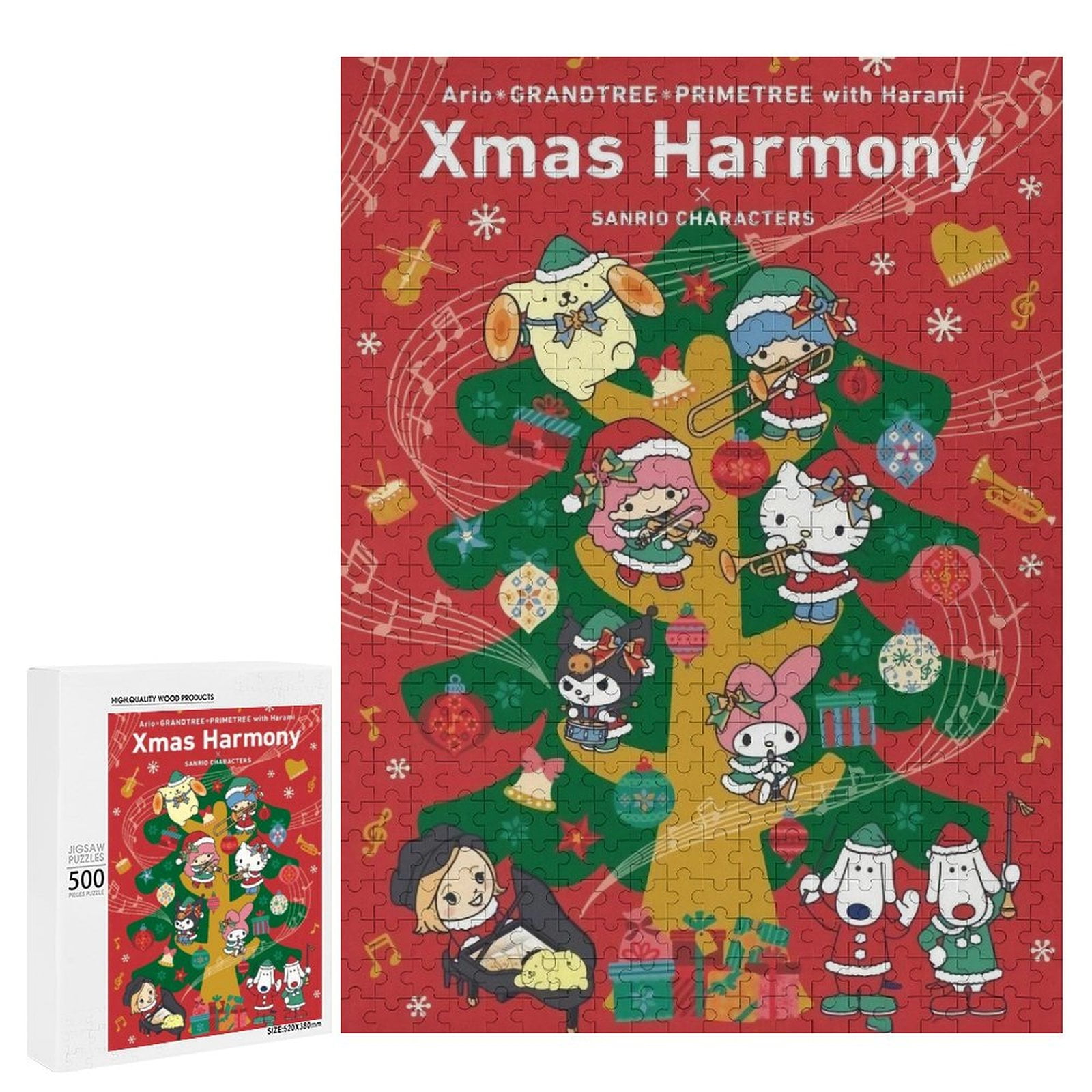 Puzzles for Kids Ages 4-8,Xmas Harmony SANRIO-CHARACTERS Puzzles 500 Piece Puzzles for Kids ...