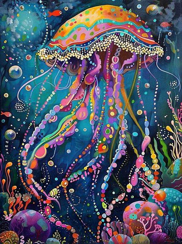 Puzzles Ocean's Opus The Majestic Medusa Firework Jellyfishes 500 Piece ...