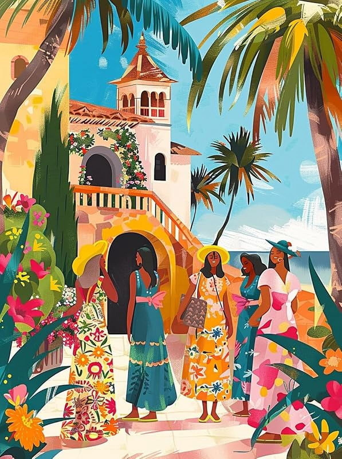 Puzzles Saharan Sun Fashion Beach Under The Palms, 300 Piece Beach ...