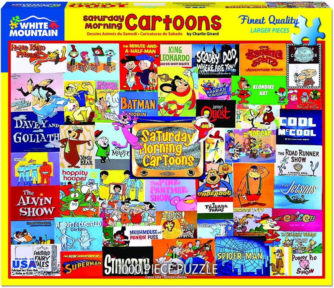 Puzzles Saturday Morning Cartoons, 1000 Piece Jigsaw Puzzle 29.5" x 19. ...
