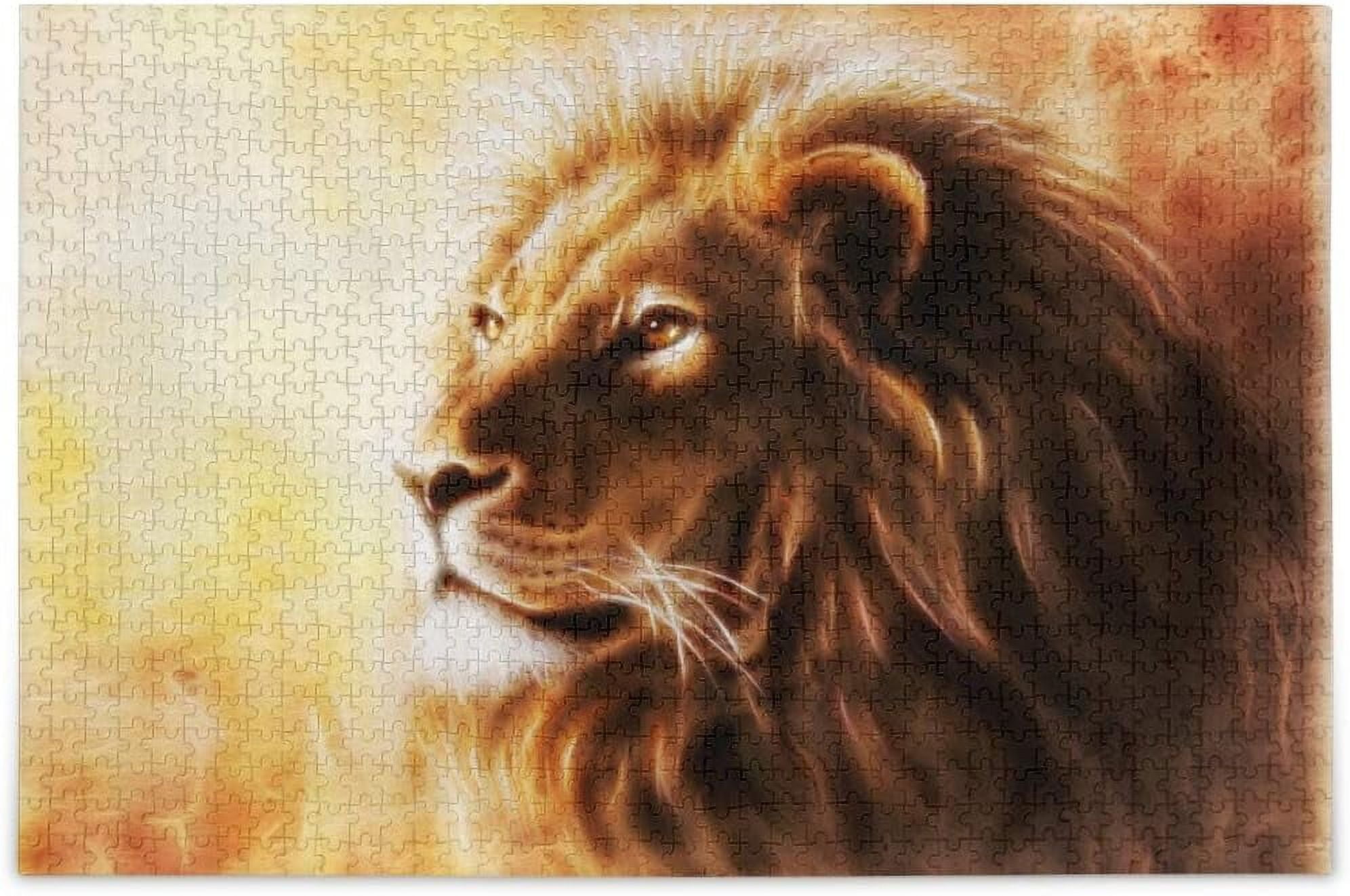 Puzzles for Adults 1000 Piece Beautiful Animal Lion Head Jigsaw Puzzles ...